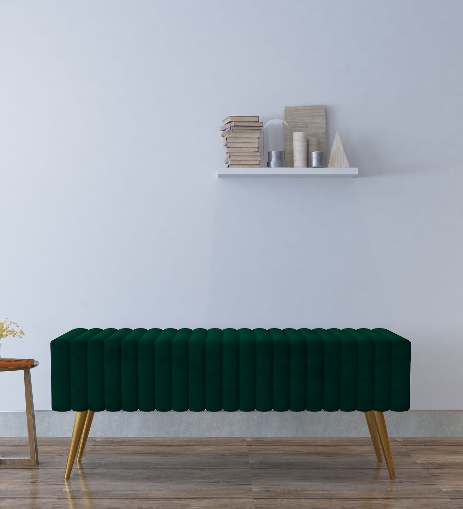 Buy Lupita Velvet Bench In Forest Green Colour at 2% OFF by Casacraft ...