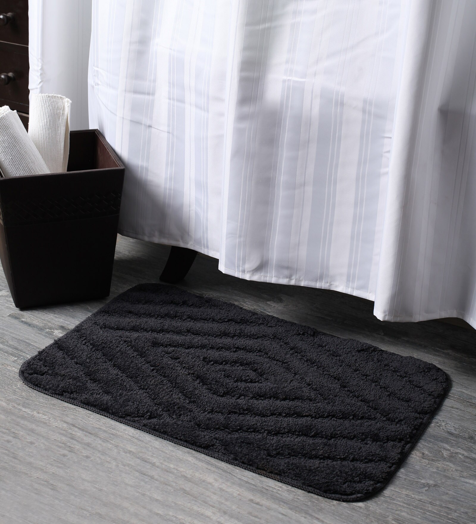 Buy Geometric Pattern Polyester 24 x 16 inch Anti Skid Bath Mat By ...