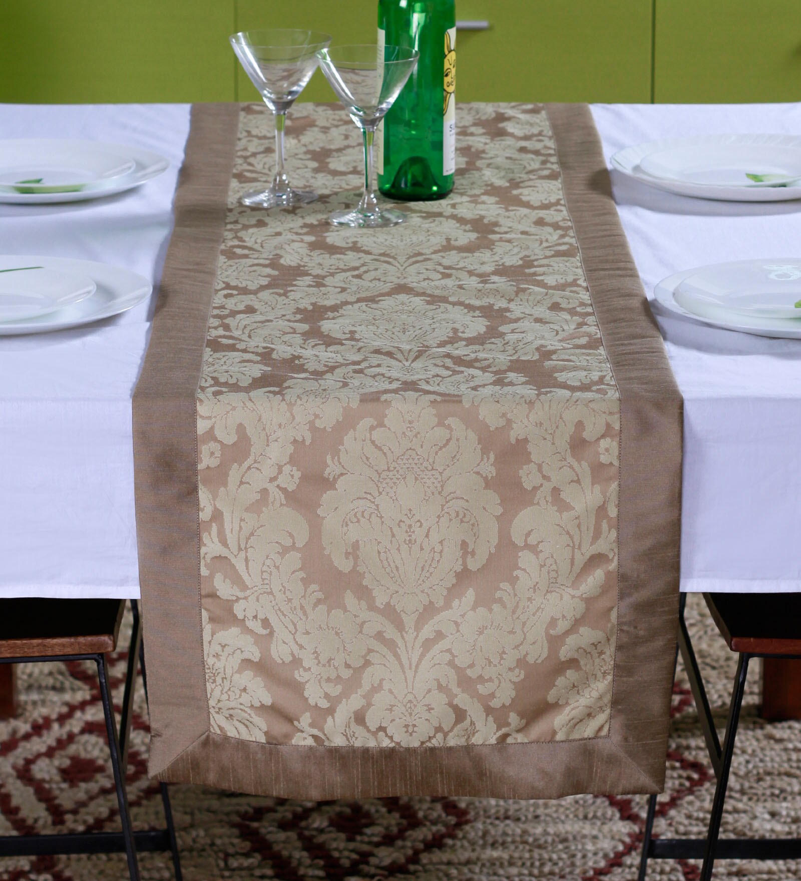 Buy Traditional Pattern Brown Polyester 71x13 Inches Table Runner at 28 ...