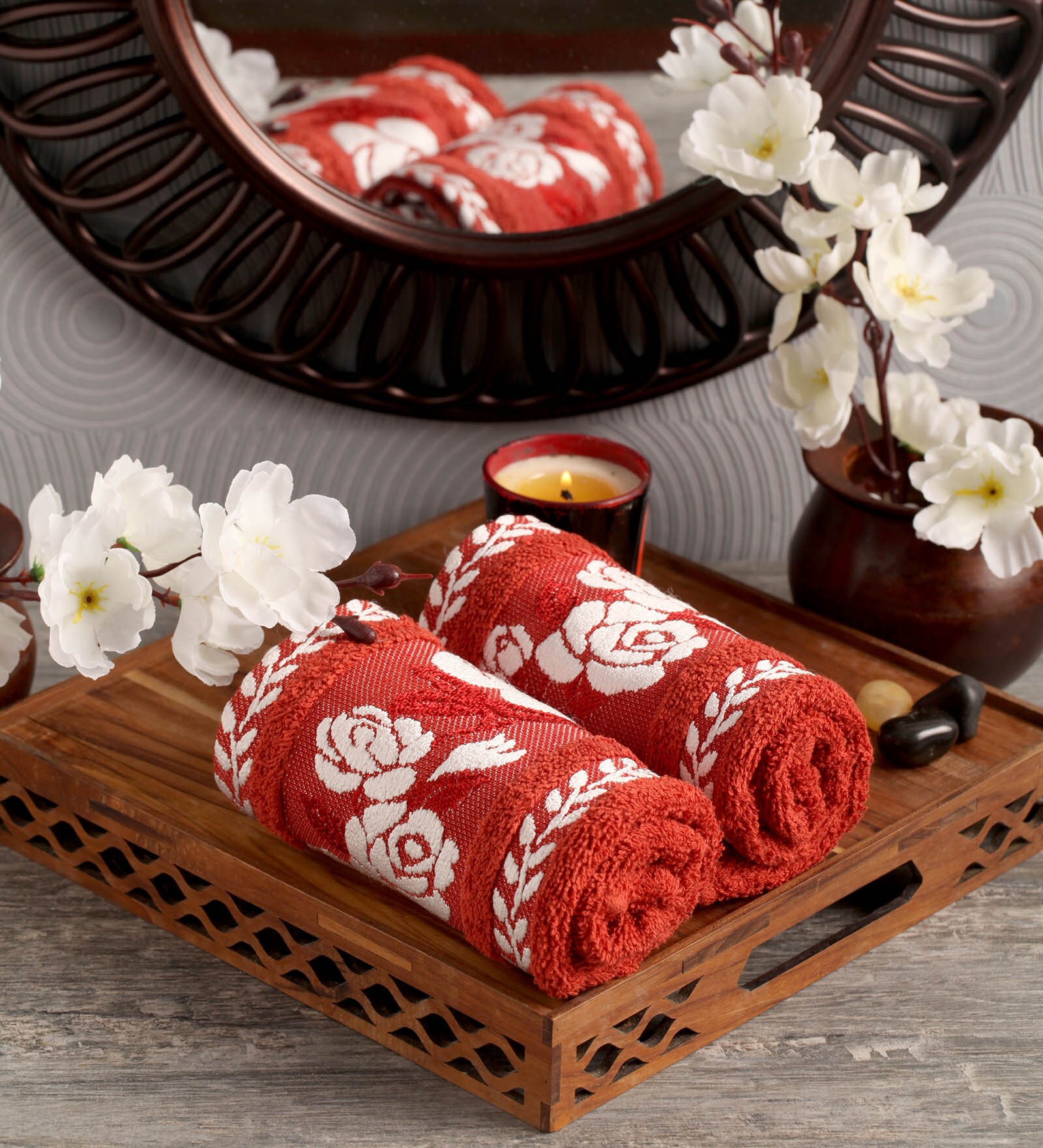 Buy Lushomes Rust Cotton 16 x 24 Hand Towel - Set of 2 at 31% OFF by ...