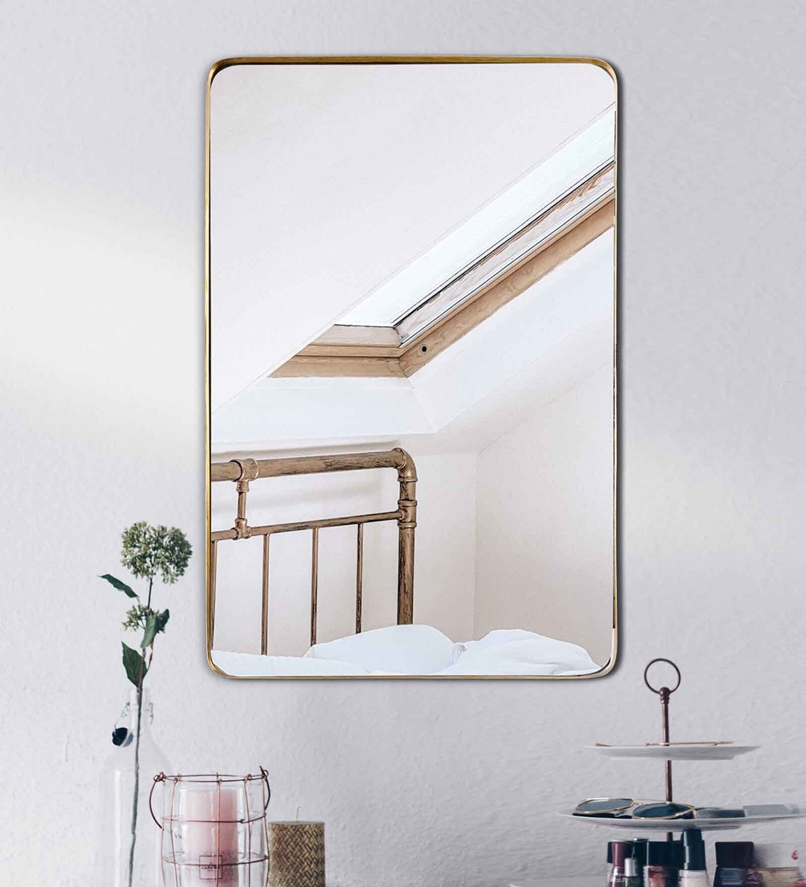 Buy Lustrous Gold Stainless Steel Mirror at 24% OFF by Cocovey | Pepperfry