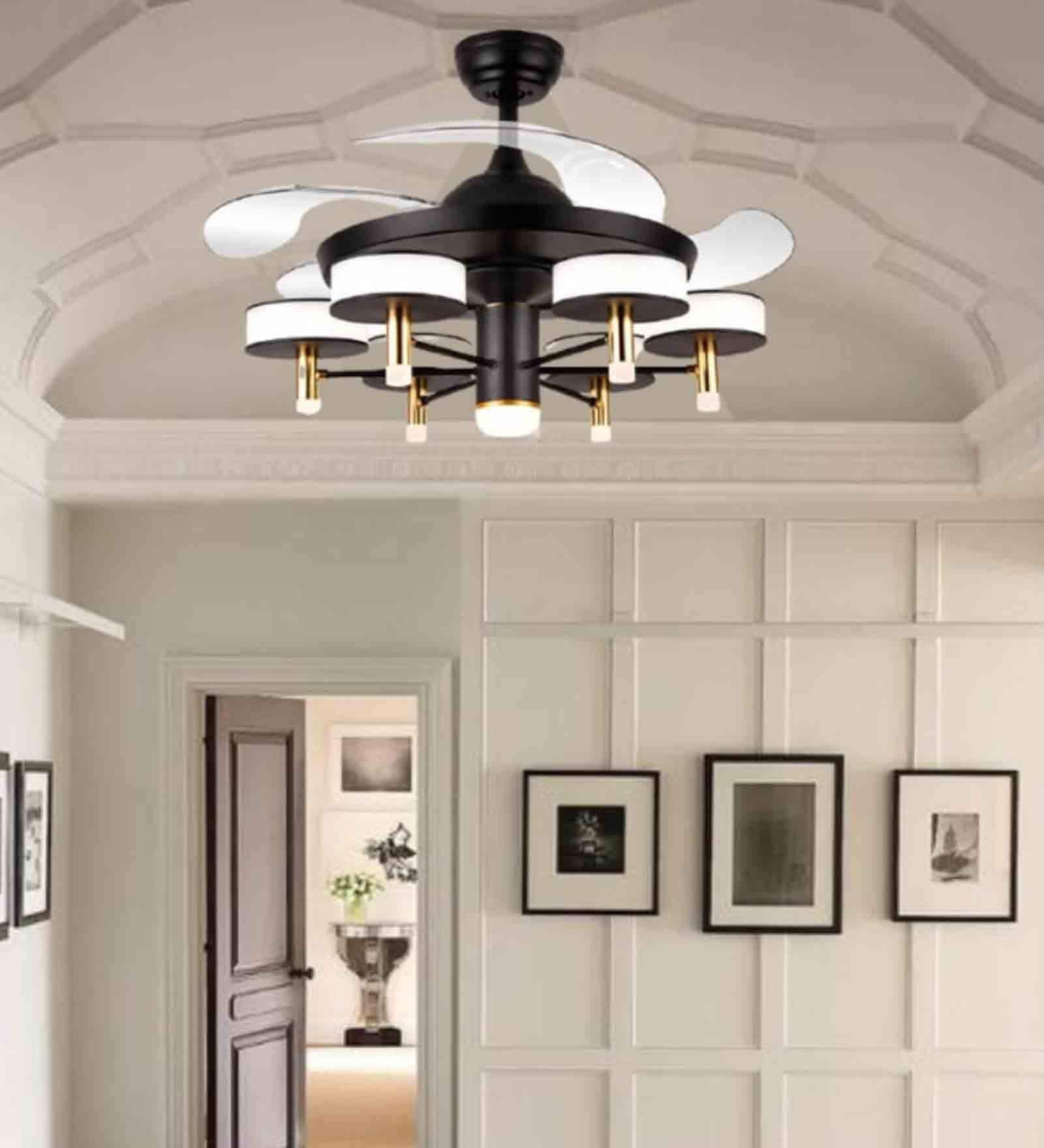 Buy LUXAIRE LUX SLR0007 Black Motor Chandelier Fan with Remote at 9% ...