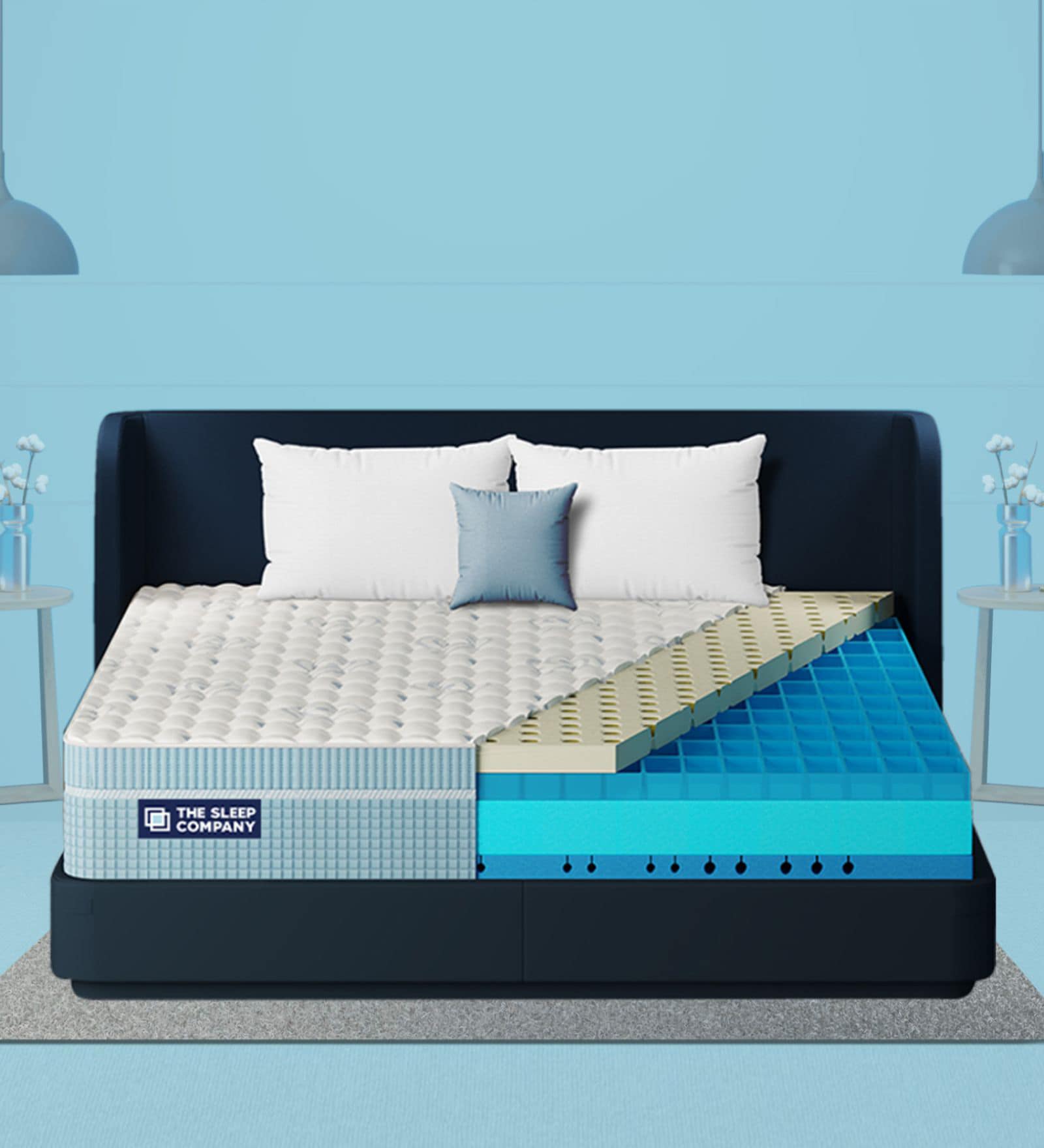 Buy Luxe Royale SmartGrid 10 Inch HR Foam & Latex King Size Mattress ...