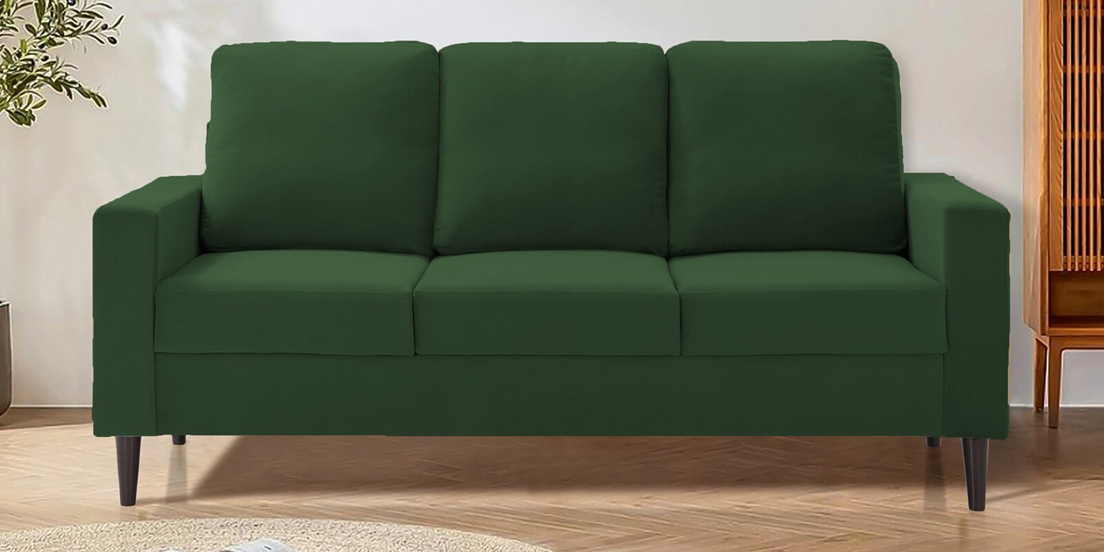 Buy Lucas Fabric 3 Seater Sofa in Basil Green Colour at 24% OFF by ...