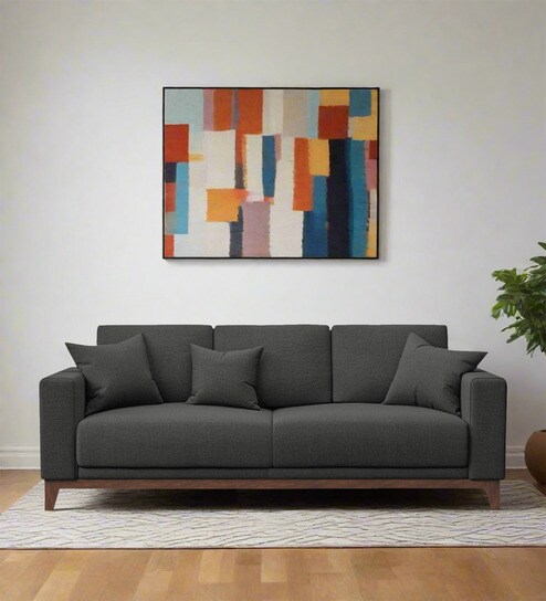 Buy Luca Fabric 3 Seater Sofa in Silver Grey Colour at 38% OFF by ...