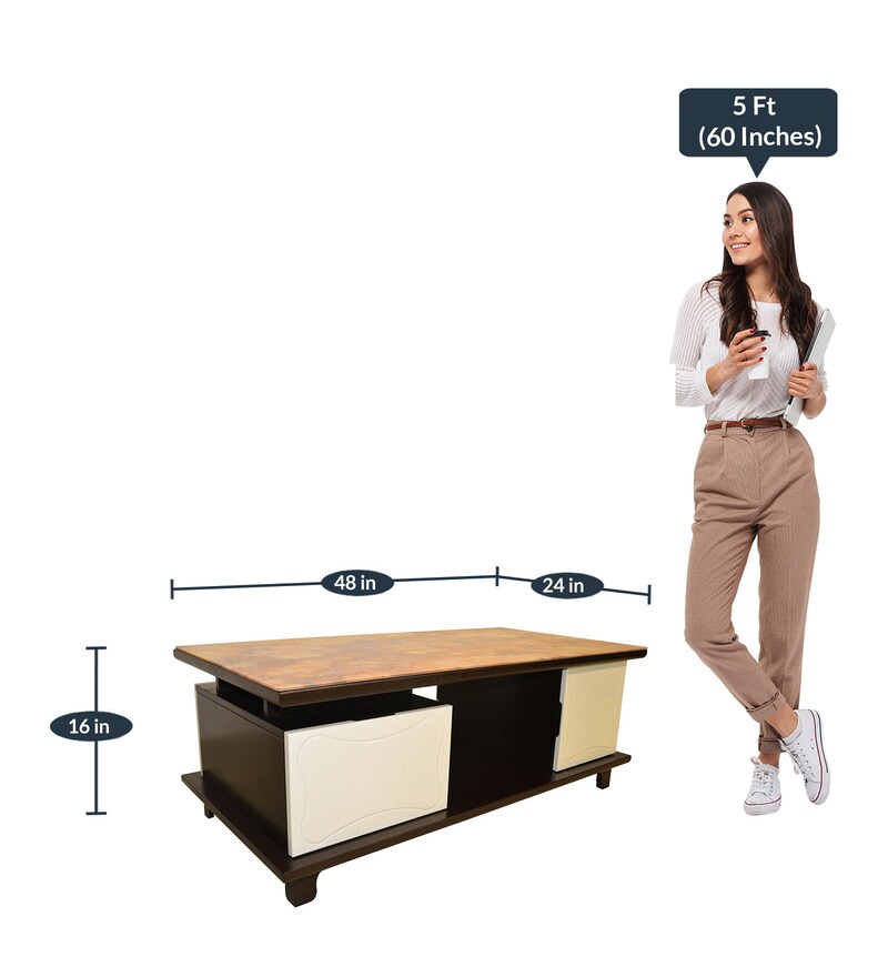 Buy Luka Coffee Table In Brown Finish By Ekome Online - Modern ...