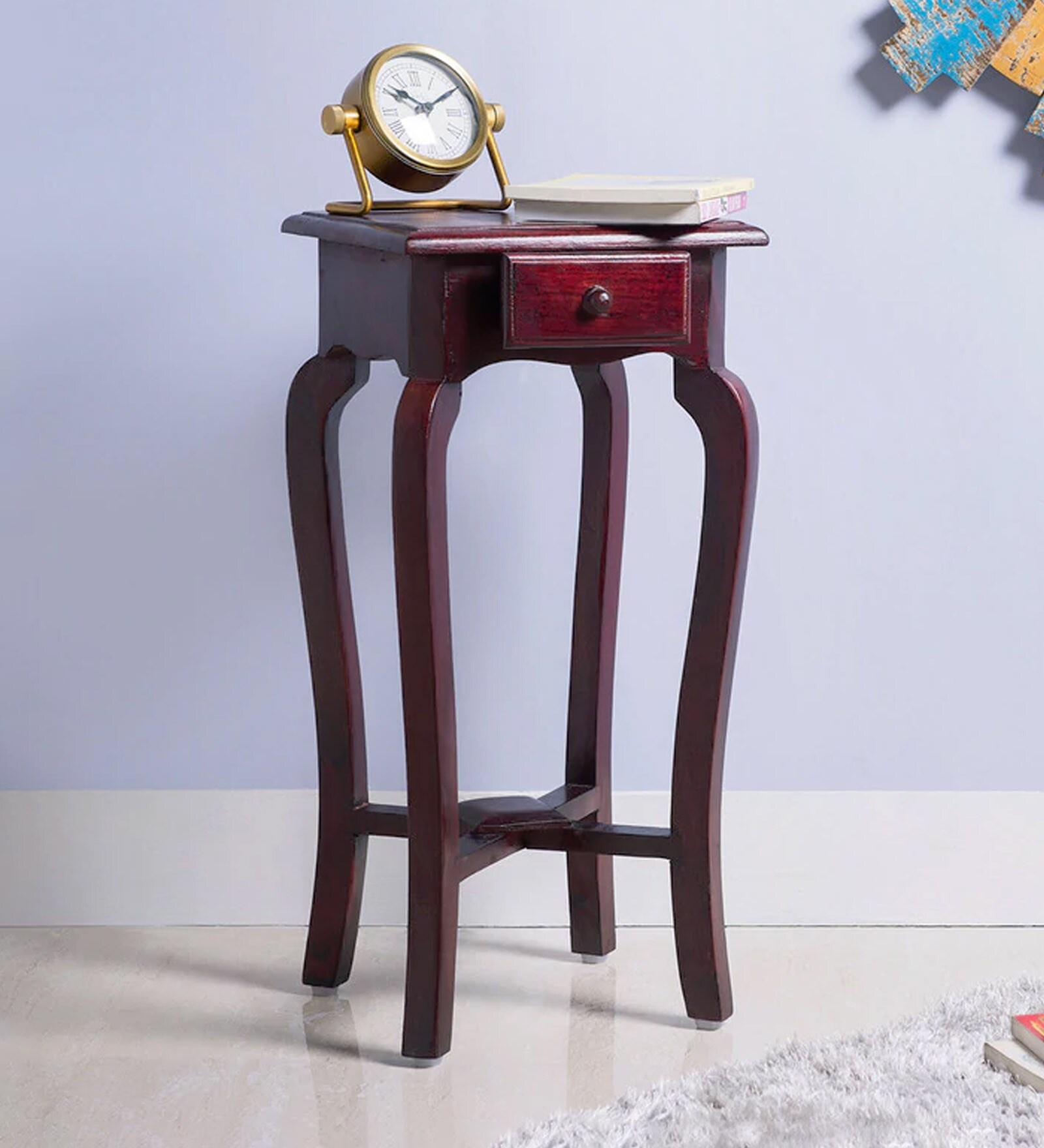 Buy Lyde End Table with Curved Legs in Passion Mahogany Finish by ...