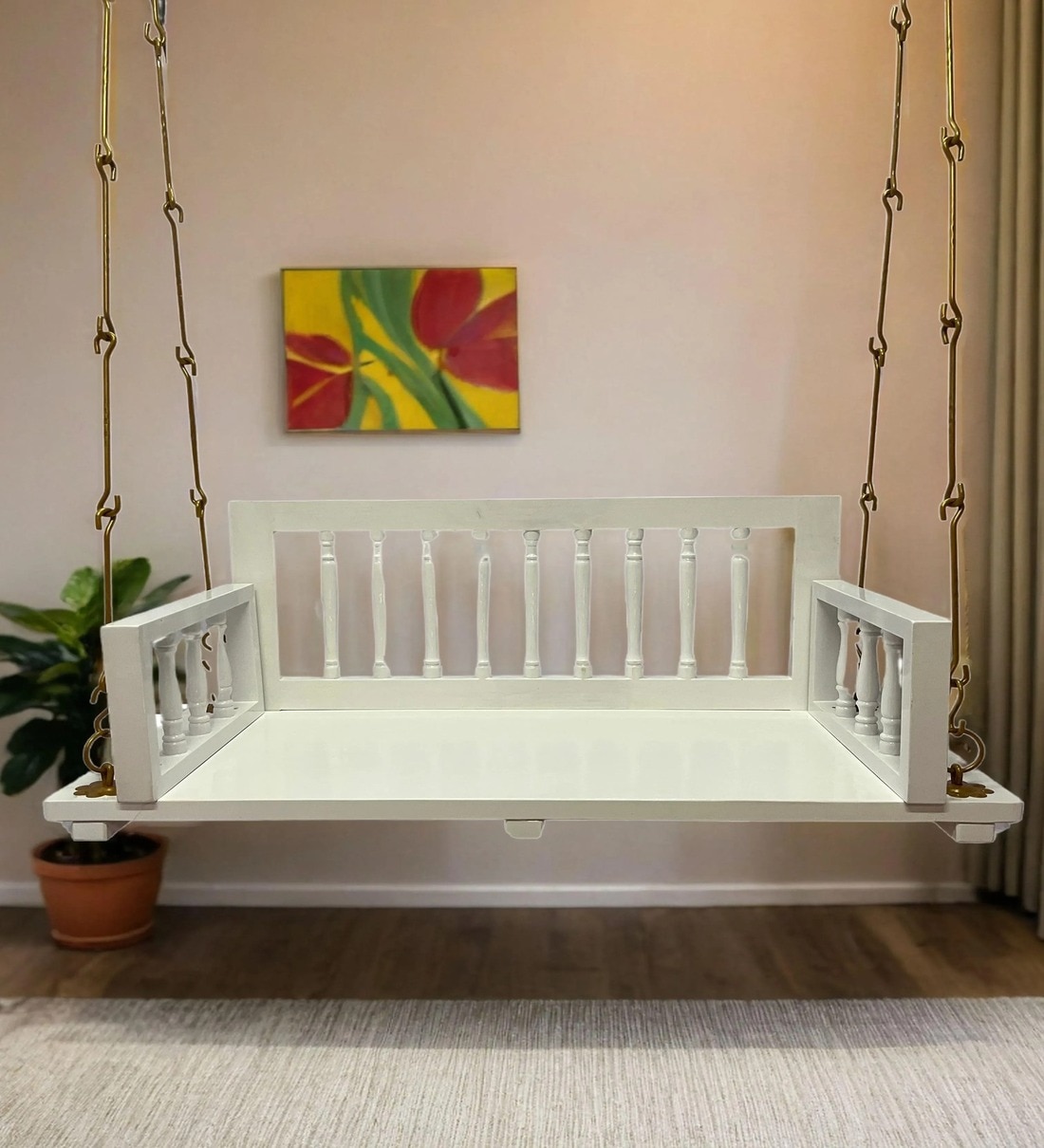 Buy M-29 Solid Wood Swing in White Colour at 25% OFF by Jairi Traders ...