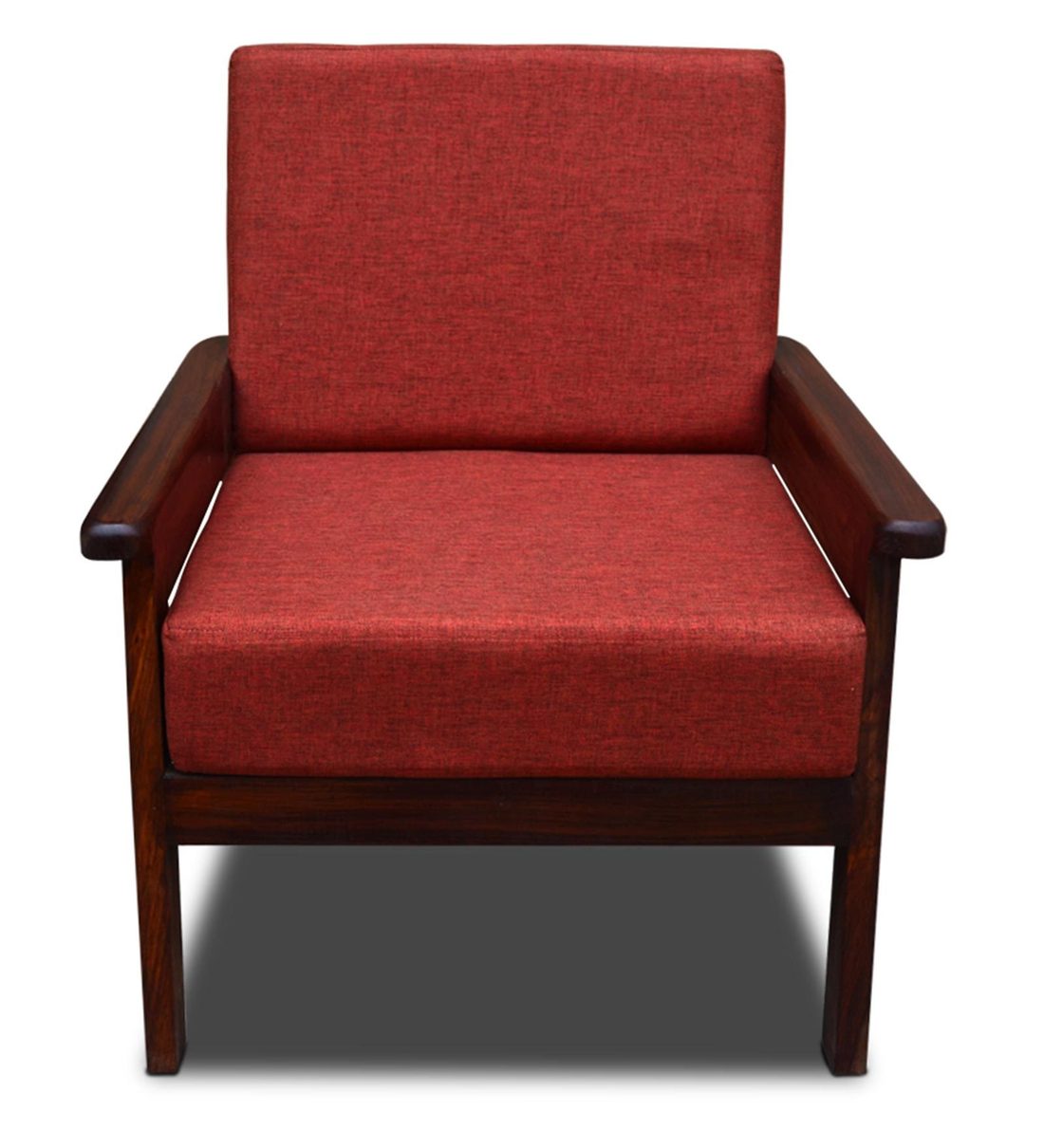 Buy Mademoiselle Sheesham Wood 1 Seater Sofa in Red Finish by LiveStyle ...
