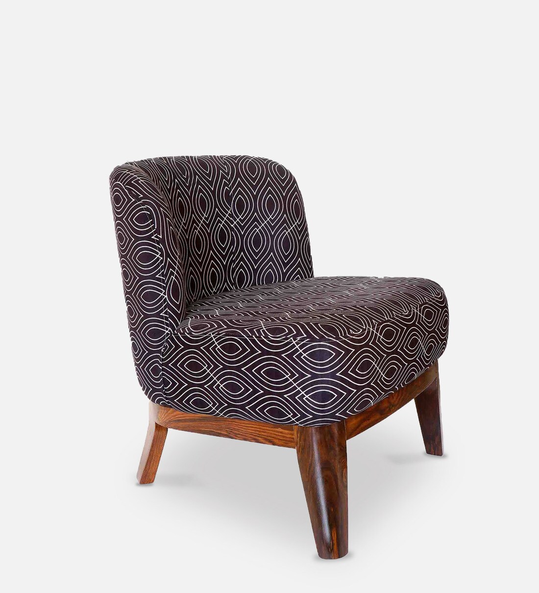 Buy Malena Fabric Slipper Chair in Black & White Colour Online ...