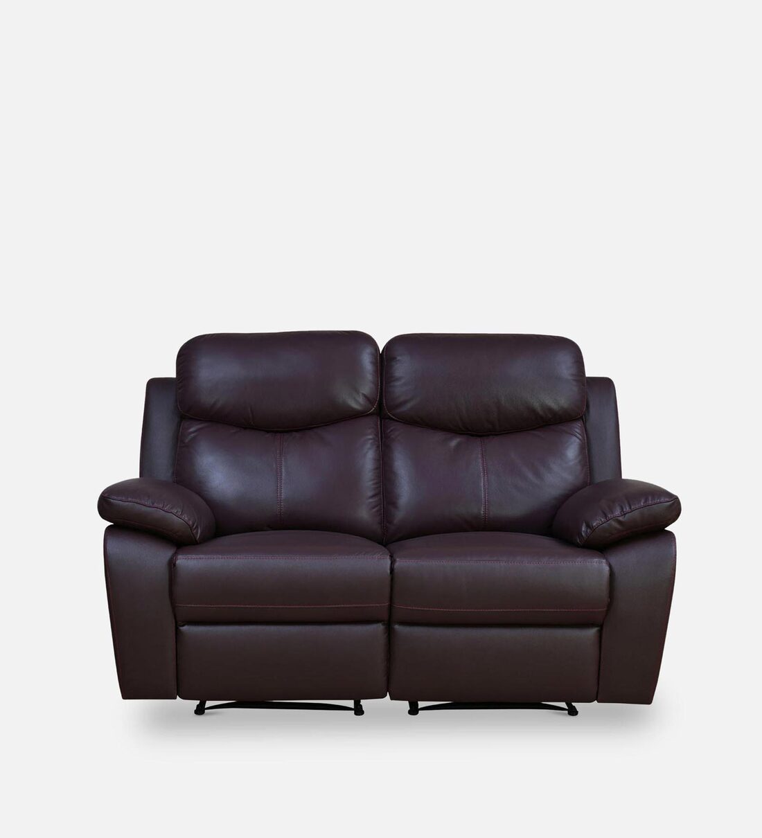 Buy Mandy Leather Manual 2 Seater Recliner in Burgundy Colour by @home ...