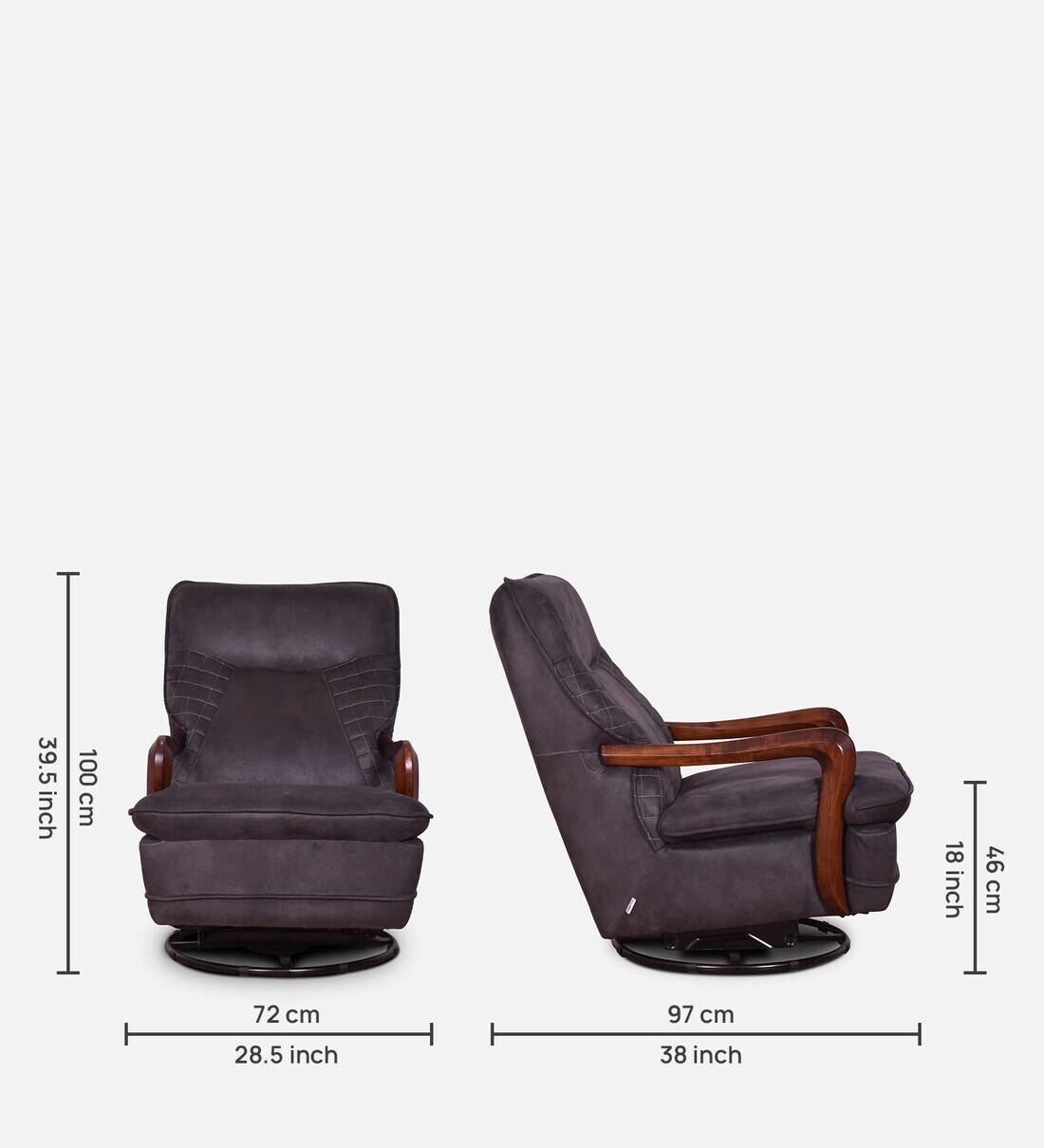 Buy Manila Fabric Rocking Chair in Grey Colour by CasaCraft Online ...