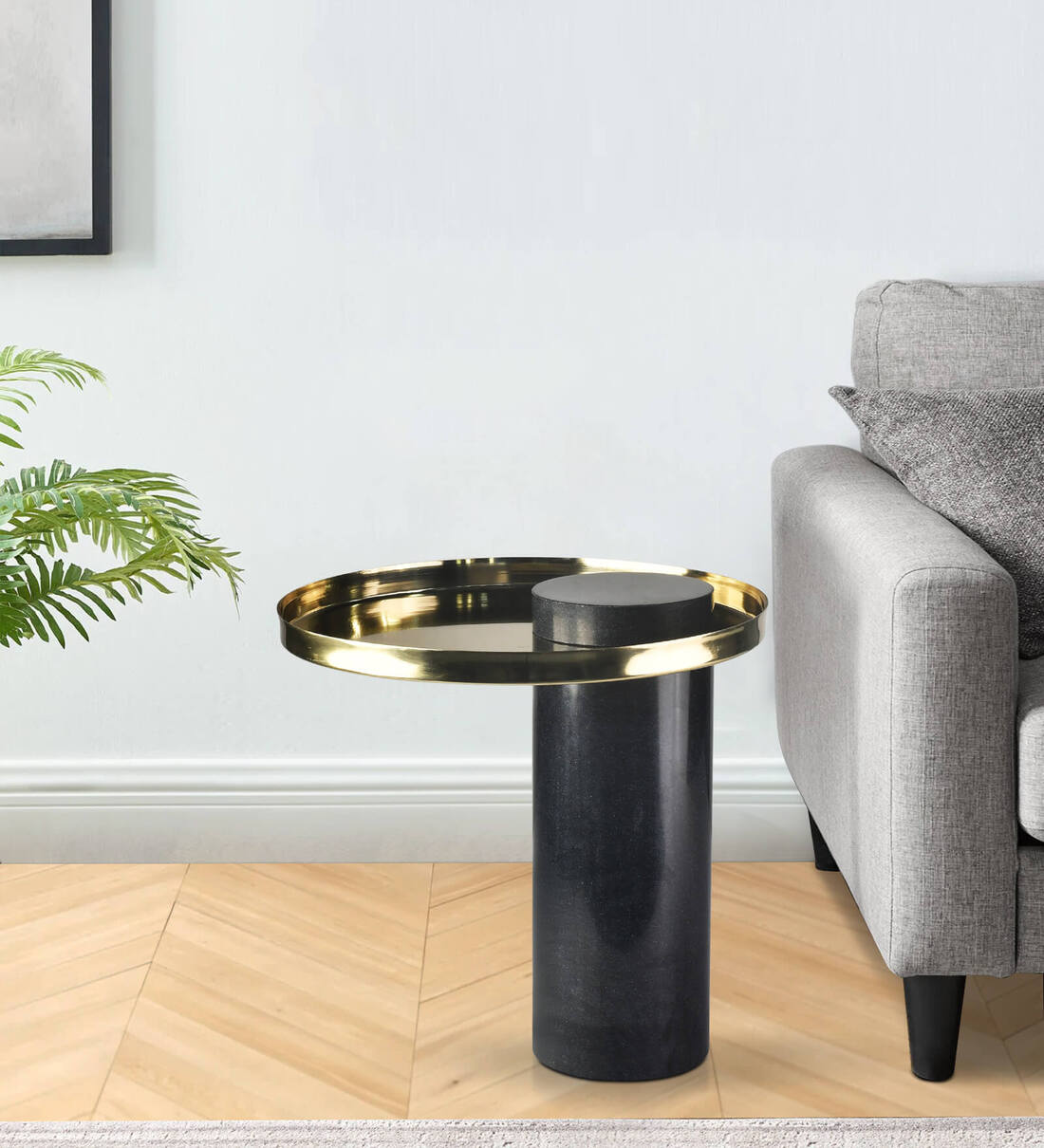 Buy Marble End Table in Black And Gold Colour at 100% OFF by SSK ...