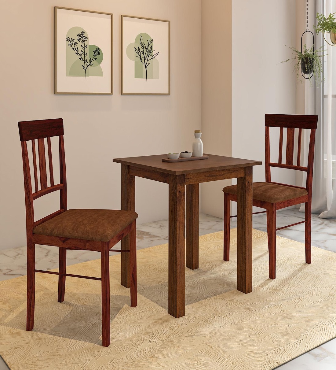 Buy Mariko Solid Wood 2 Seater Dining Set in Walnut Finish at 30% OFF ...