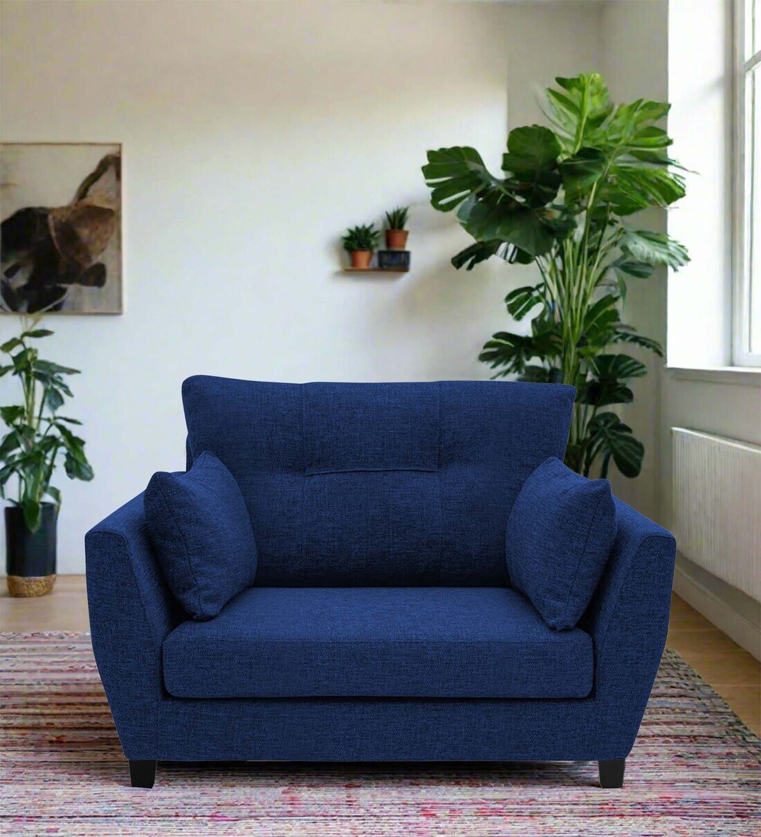 Buy Mario Fabric 1 Seater Sofa in Royal Blue Colour at 41% OFF by ...