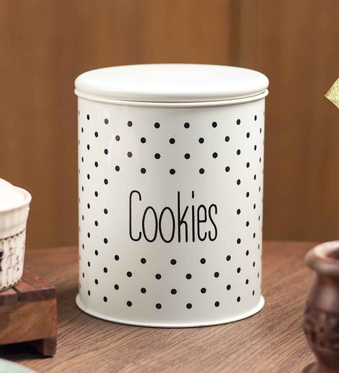 Buy Ivory Galvanised Iron 1400ml Cookies Storage Jar at 43% OFF by ...