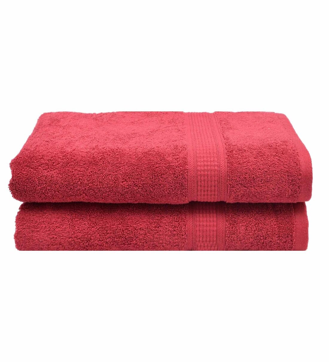 Buy Maroon Solid 550 GSM Cotton Bath Towels (Set of 2) by RANGOLI ...