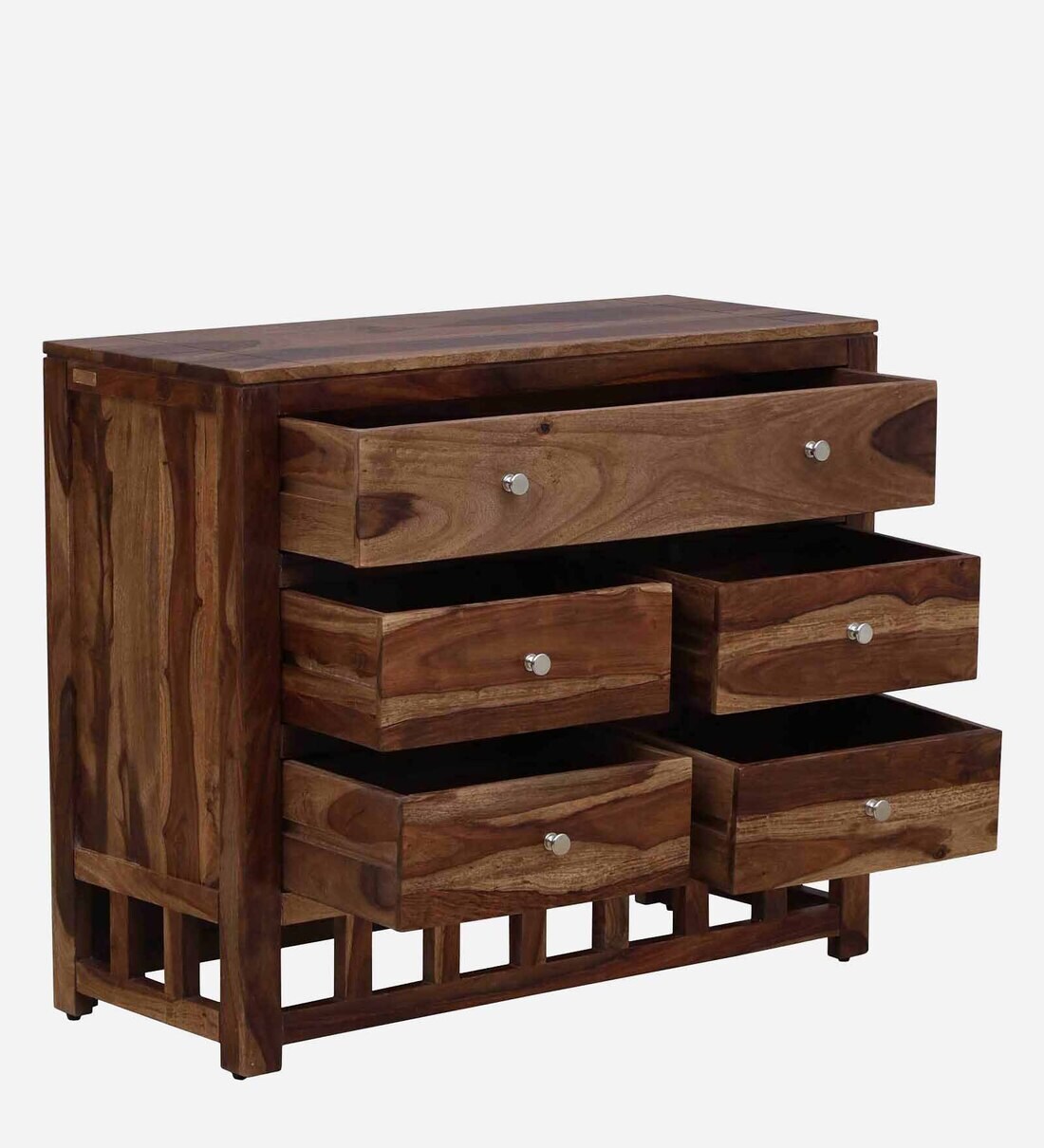 Buy Ulyano Sheesham Wood Chest Of Drawers In Rustic Teak Finish Online ...