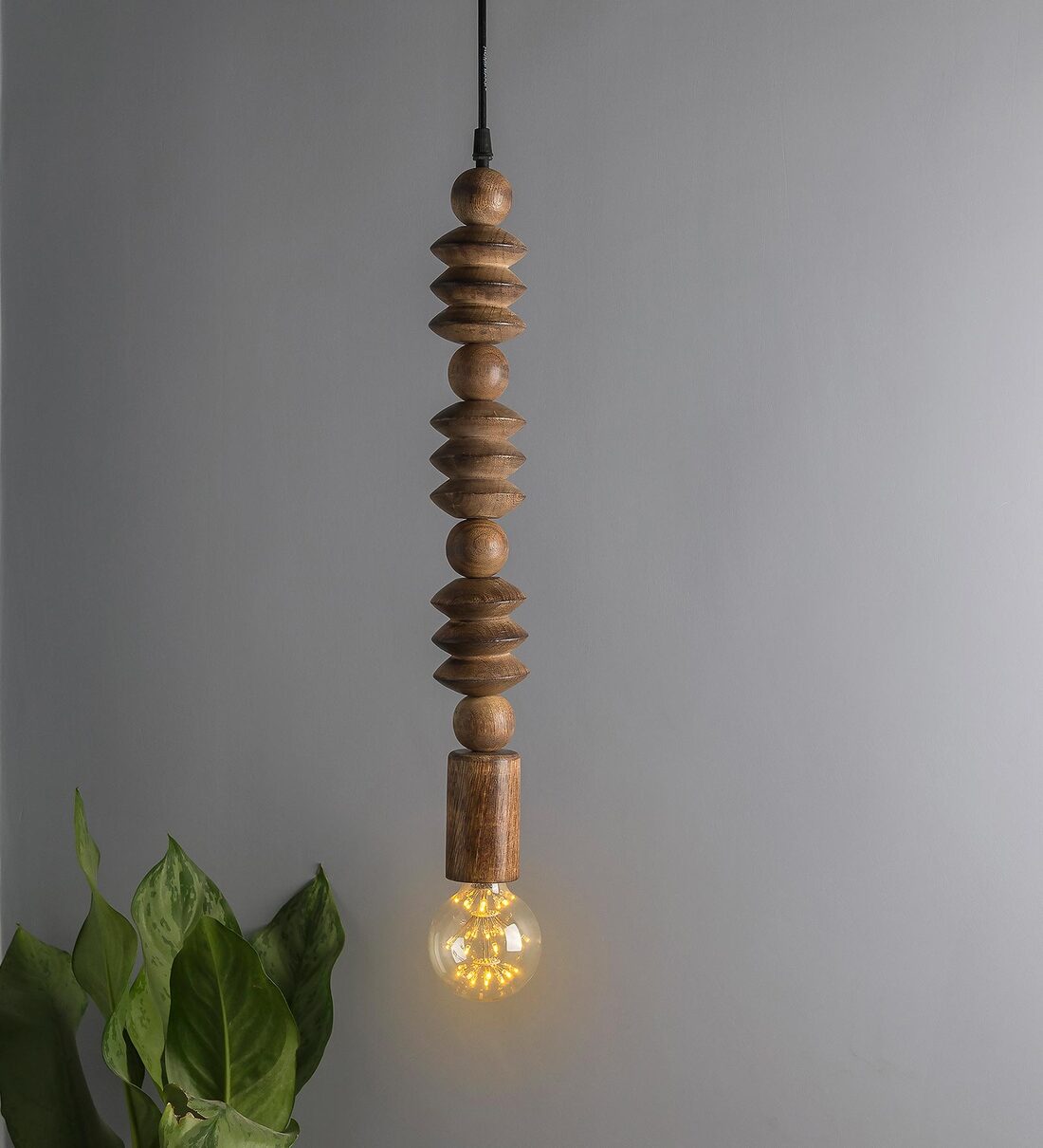 Buy Matt Beige Wood Hanging Light at 50% OFF by Homesake | Pepperfry