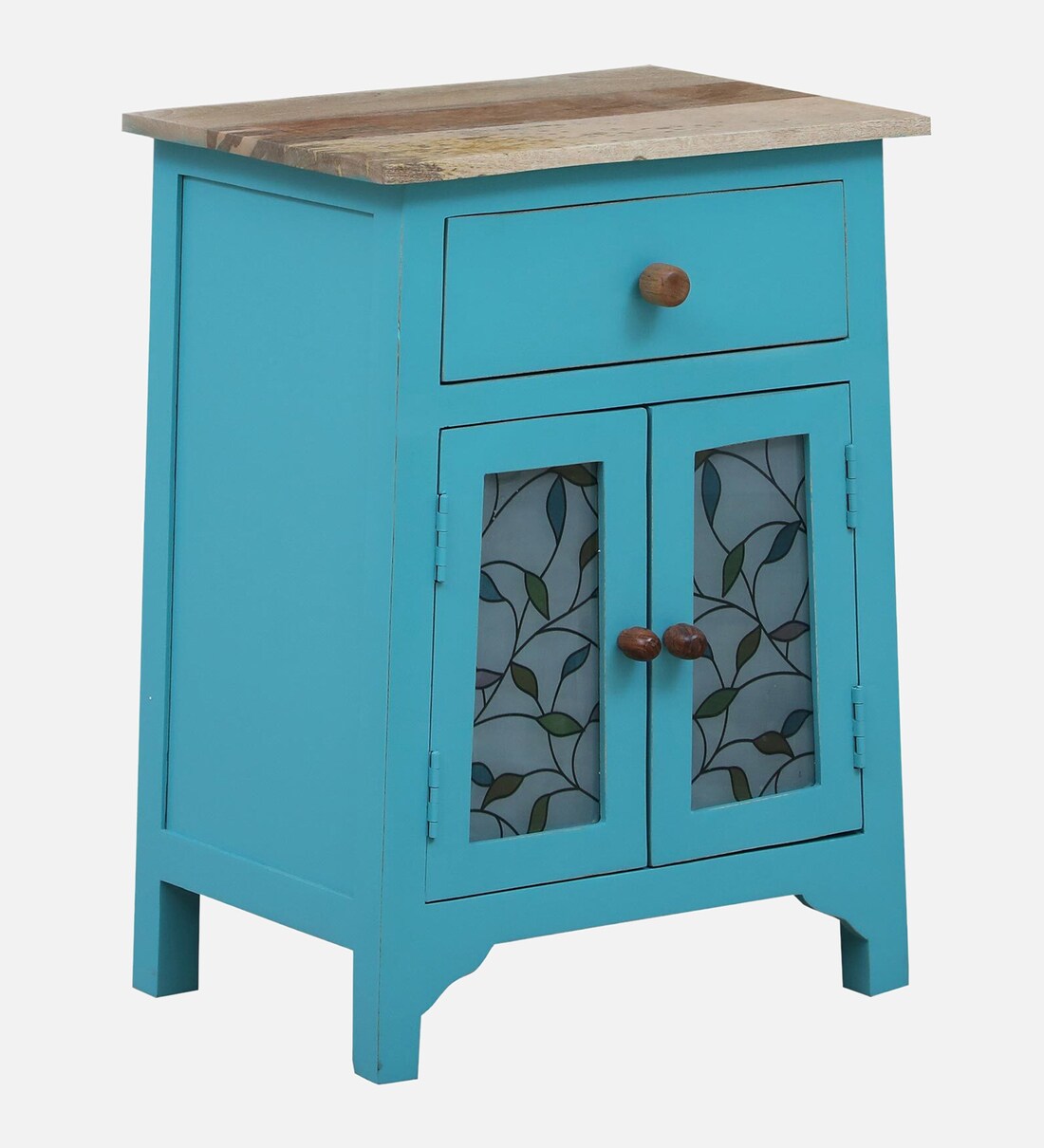 Buy Eloy Solid Wood End Table In Blue Colour Online - Traditional End ...