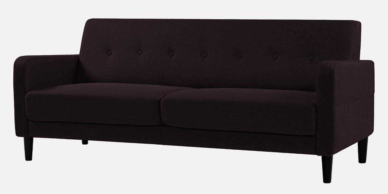 Buy Marq Fabric 3 Seater Sofa in Dark Coffee Brown Colour by Febonic ...