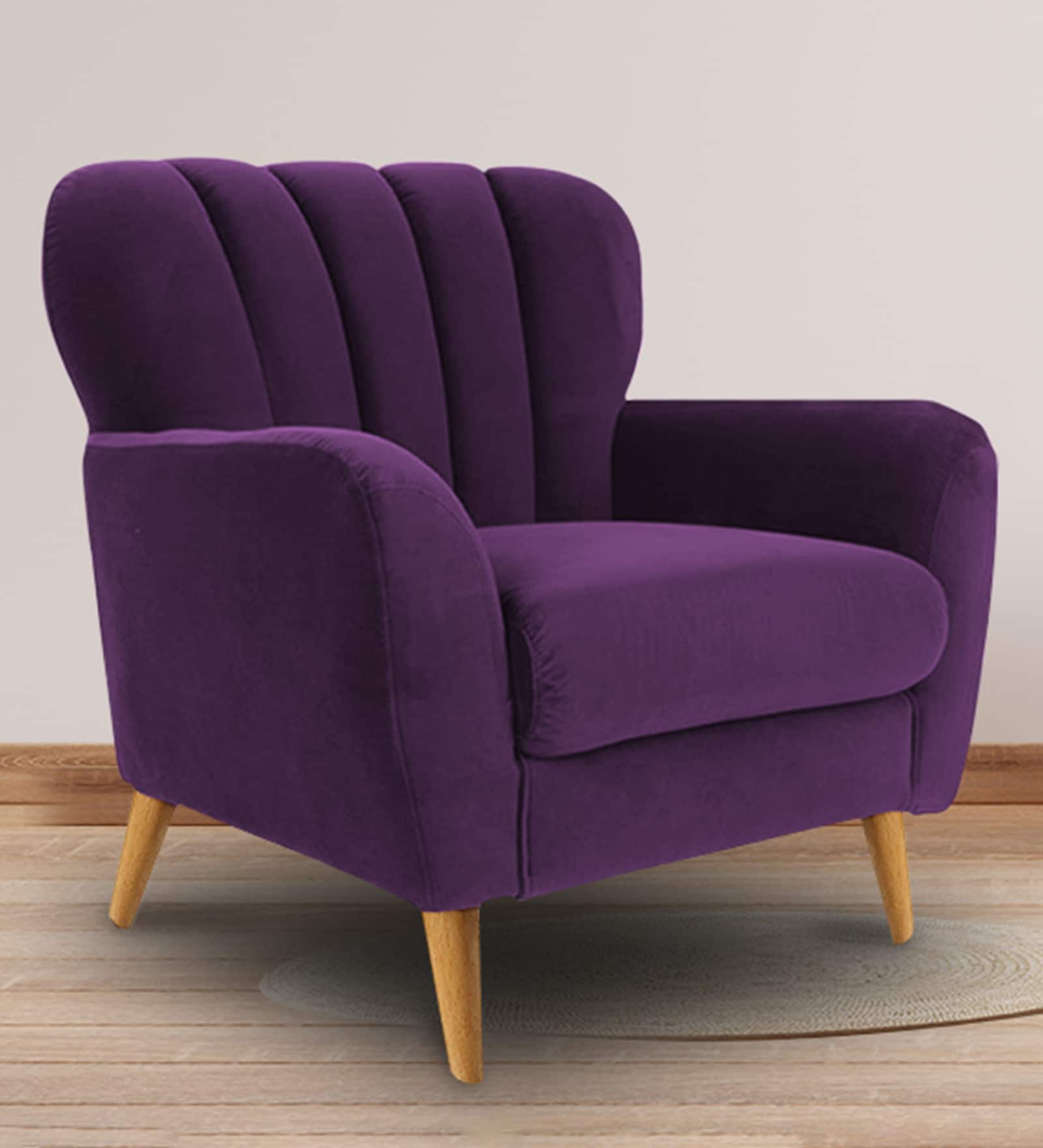 Buy Madison Velvet Lounge Chair in Purple Colour at 33% OFF by ...