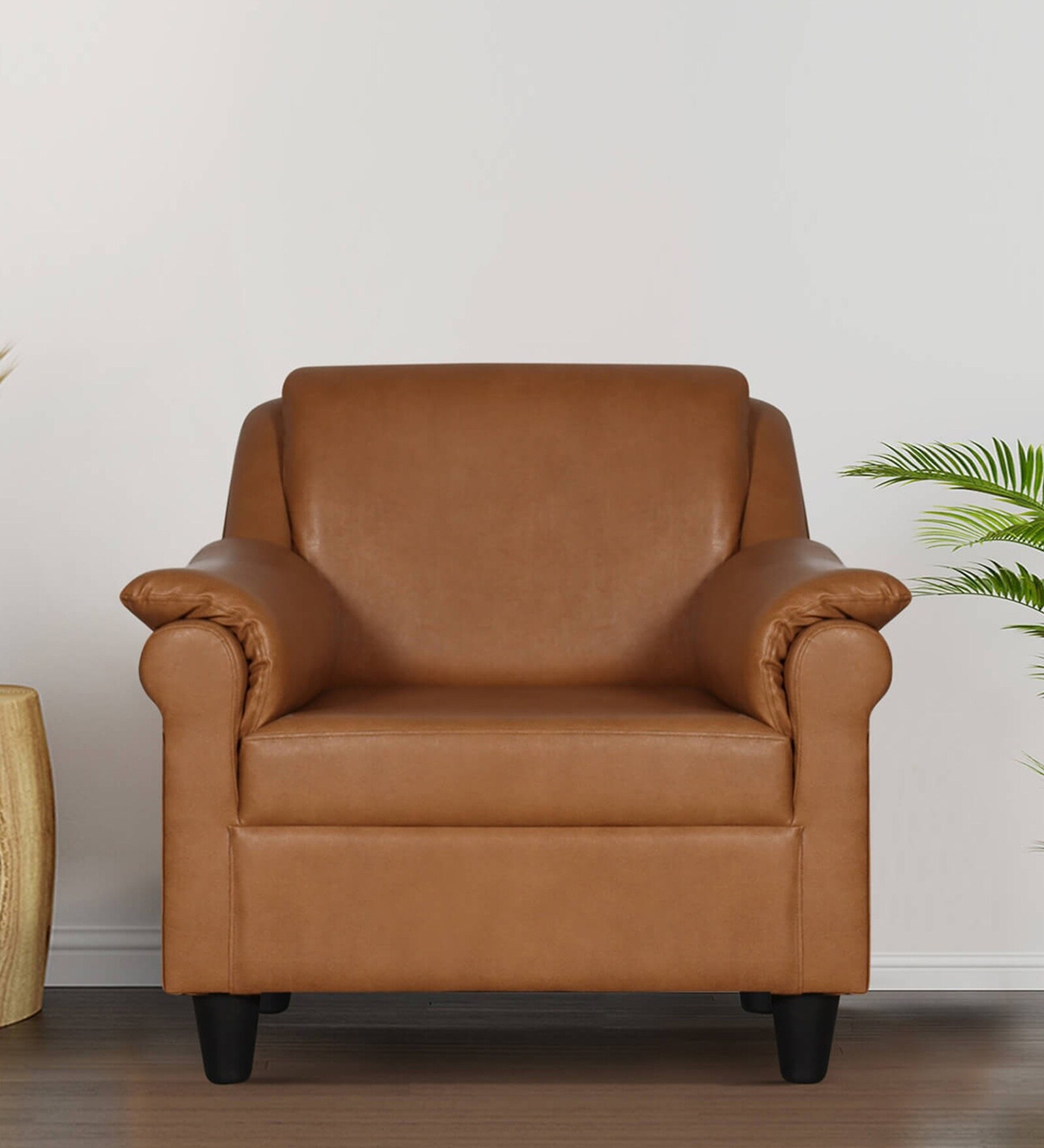 Buy Madison Leatherette 1 Seater Sofa in Tan Colour at 30% OFF by Trevi ...