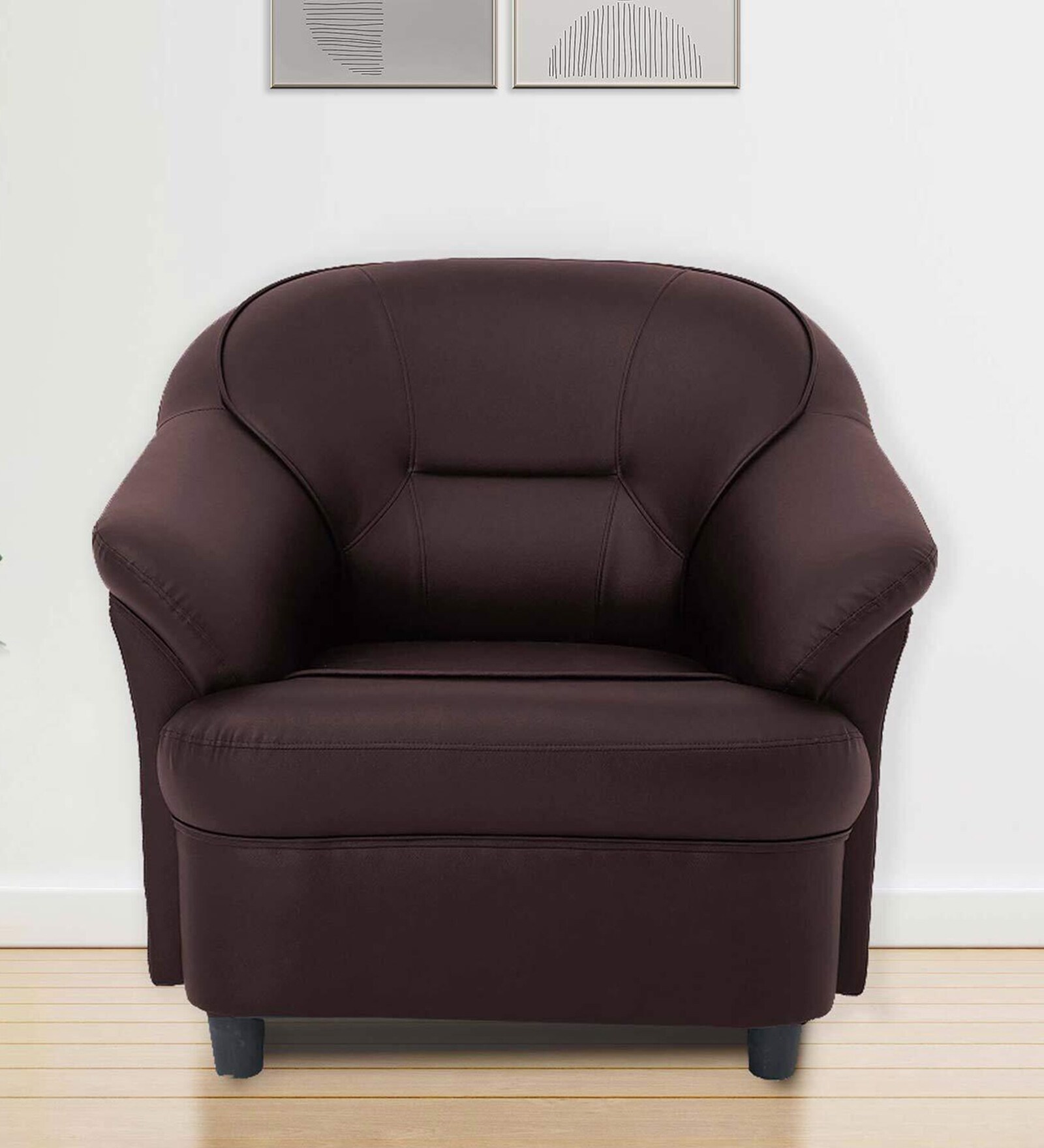 Buy Madisson Leatherette 1 Seater Sofa in Brown Colour at 30% OFF by ...