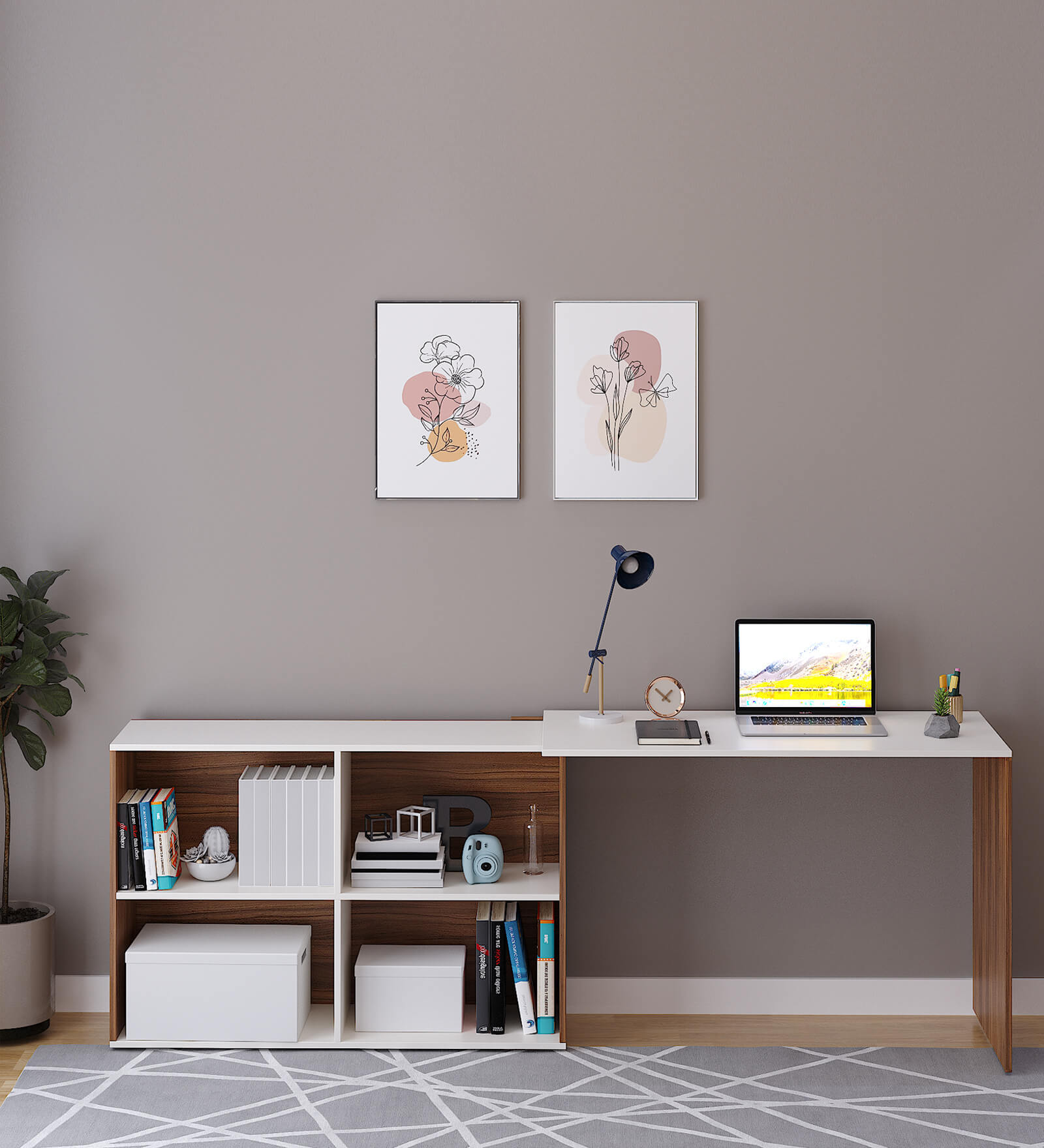 Buy Maggen Study Table In Exotic Teak & Frosty White Finish at 46% OFF ...