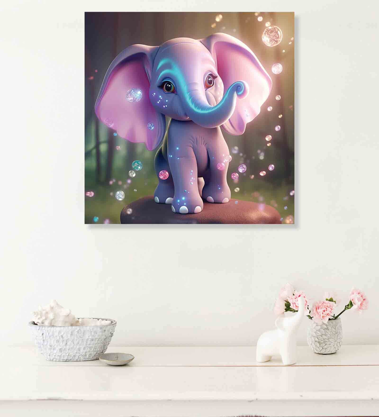 Buy Magical Elephant Multicolour Canvas Framed Wall Painting at 12% OFF ...