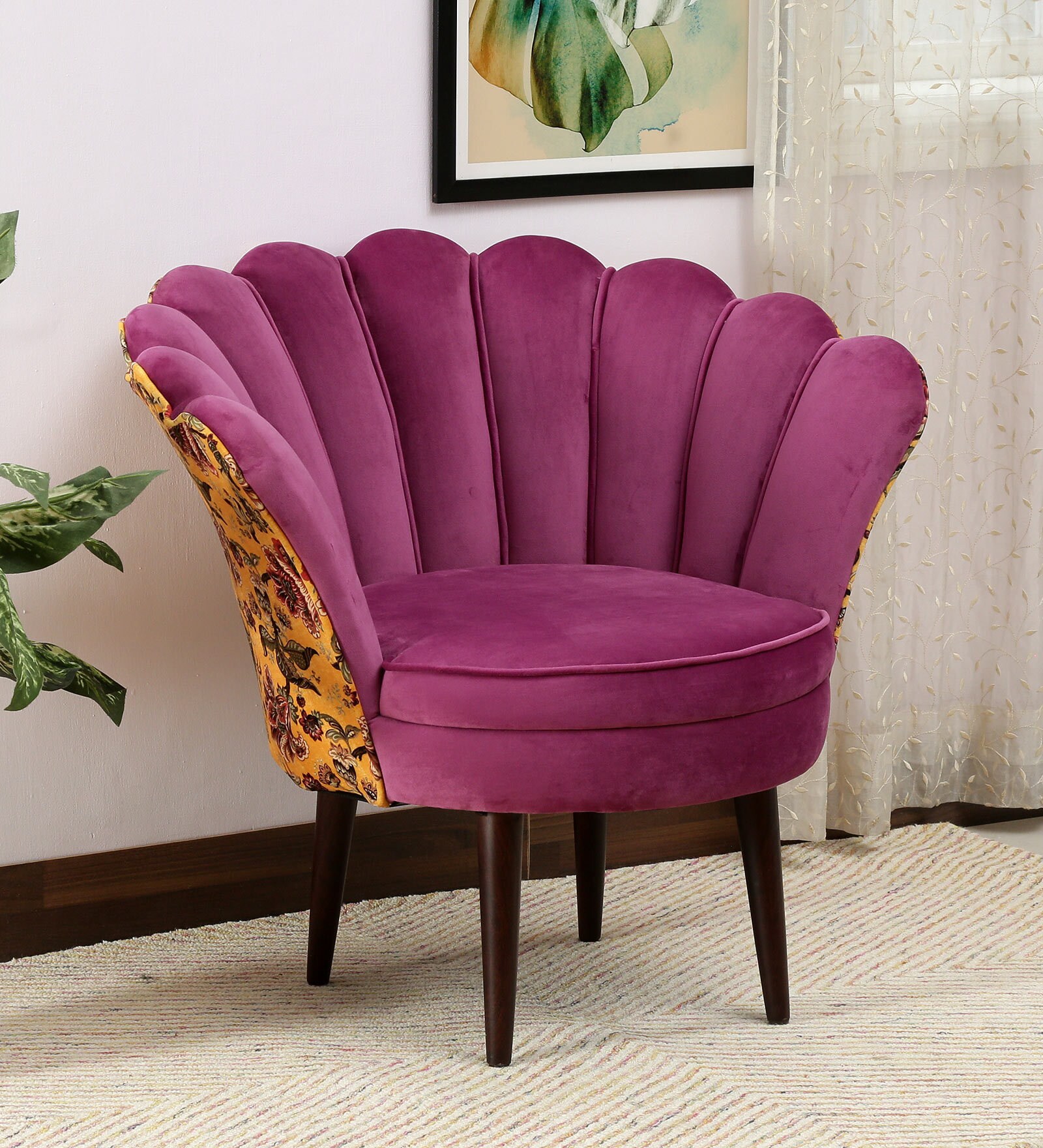 Buy Veasley Fabric Barrel Chair in Fuschia Finish at 34% OFF by ...