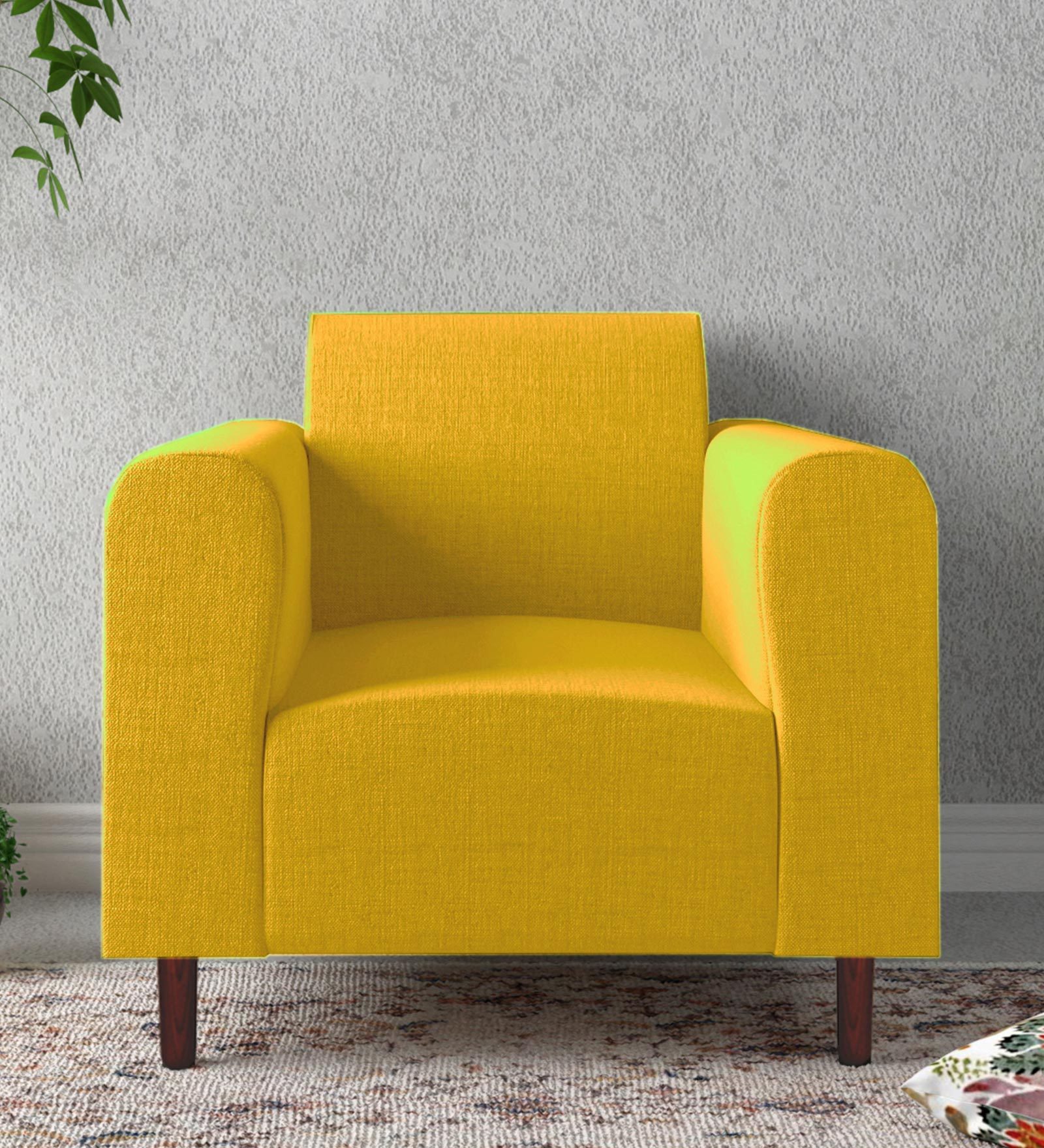 Buy Magnolia One Seater Fabric Sofa in Yellow Colour by Russet Online ...