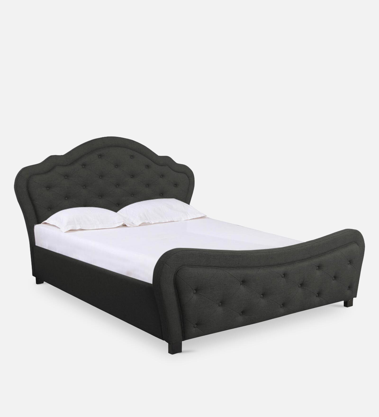 Buy Magnum Fabric Upholstered King Size Bed In Gray Colour At 45 OFF