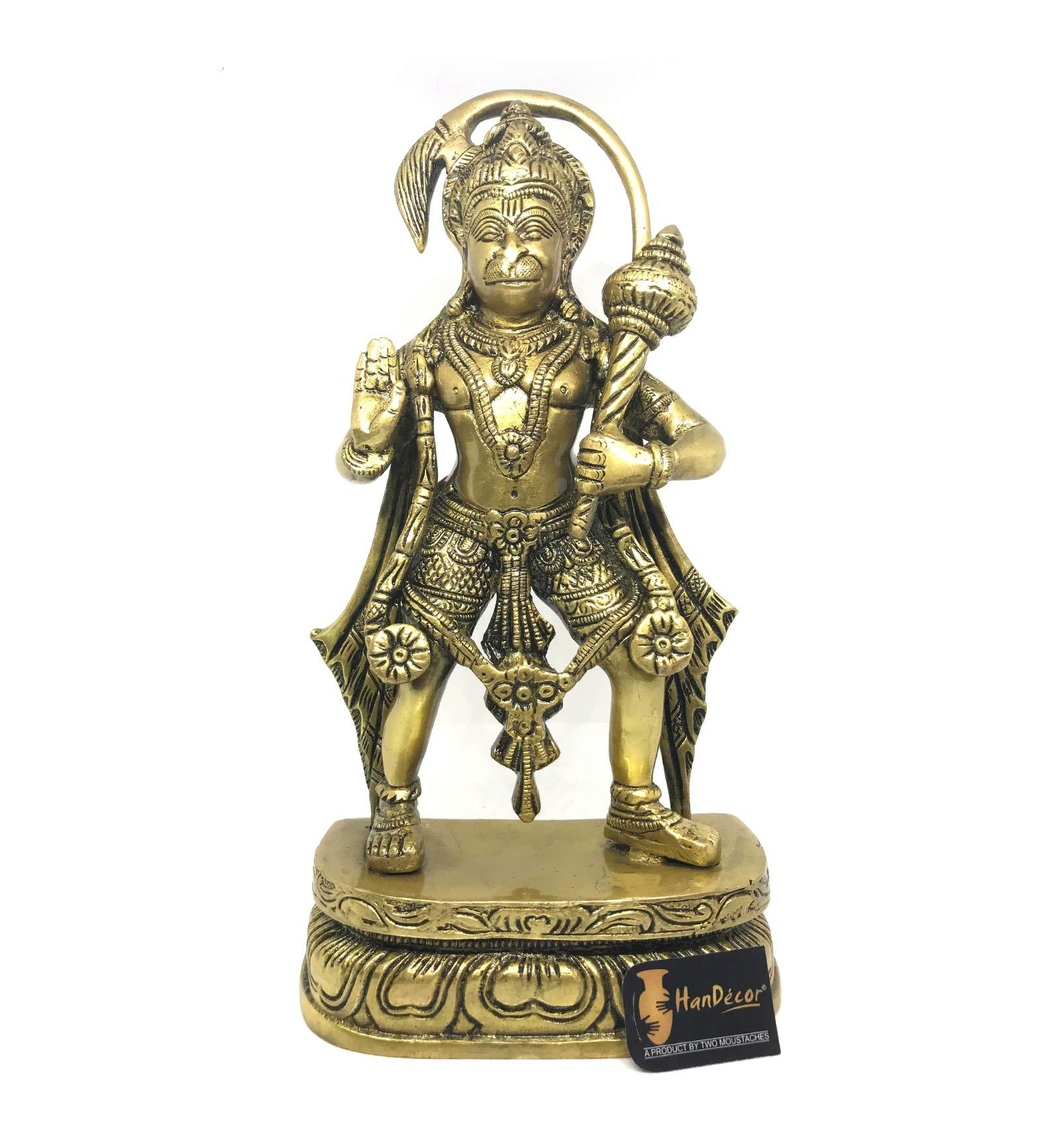 Buy Mahabali Hanuman 12 Inches Brass Statue by Handecor Online ...