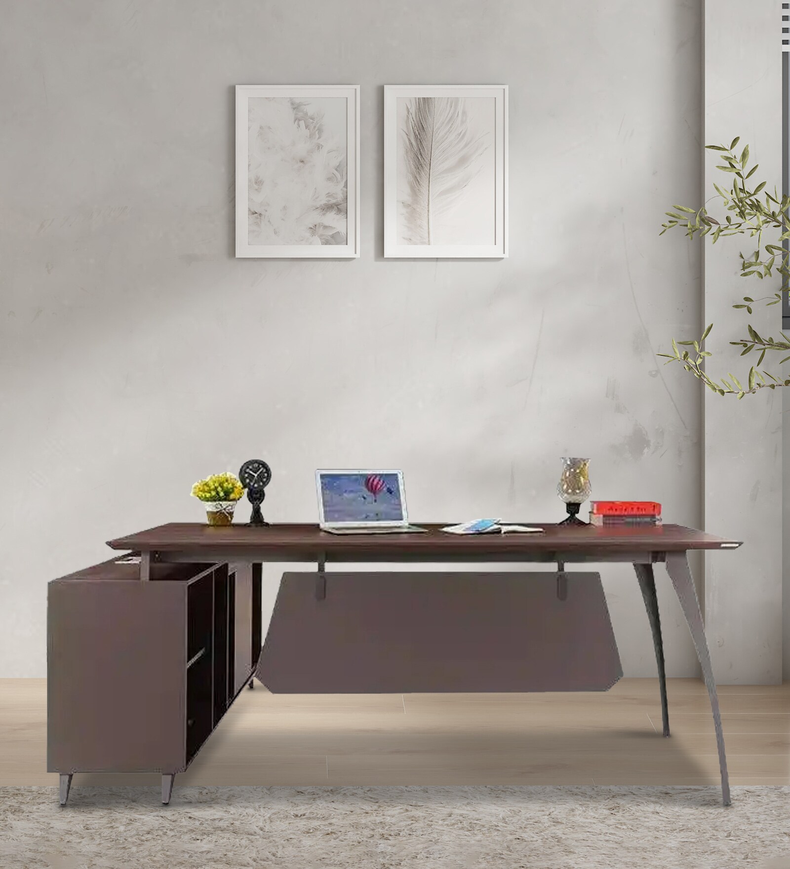 Buy Malto Executive Desk in Dark Brown Colour With Melamine Finish at ...