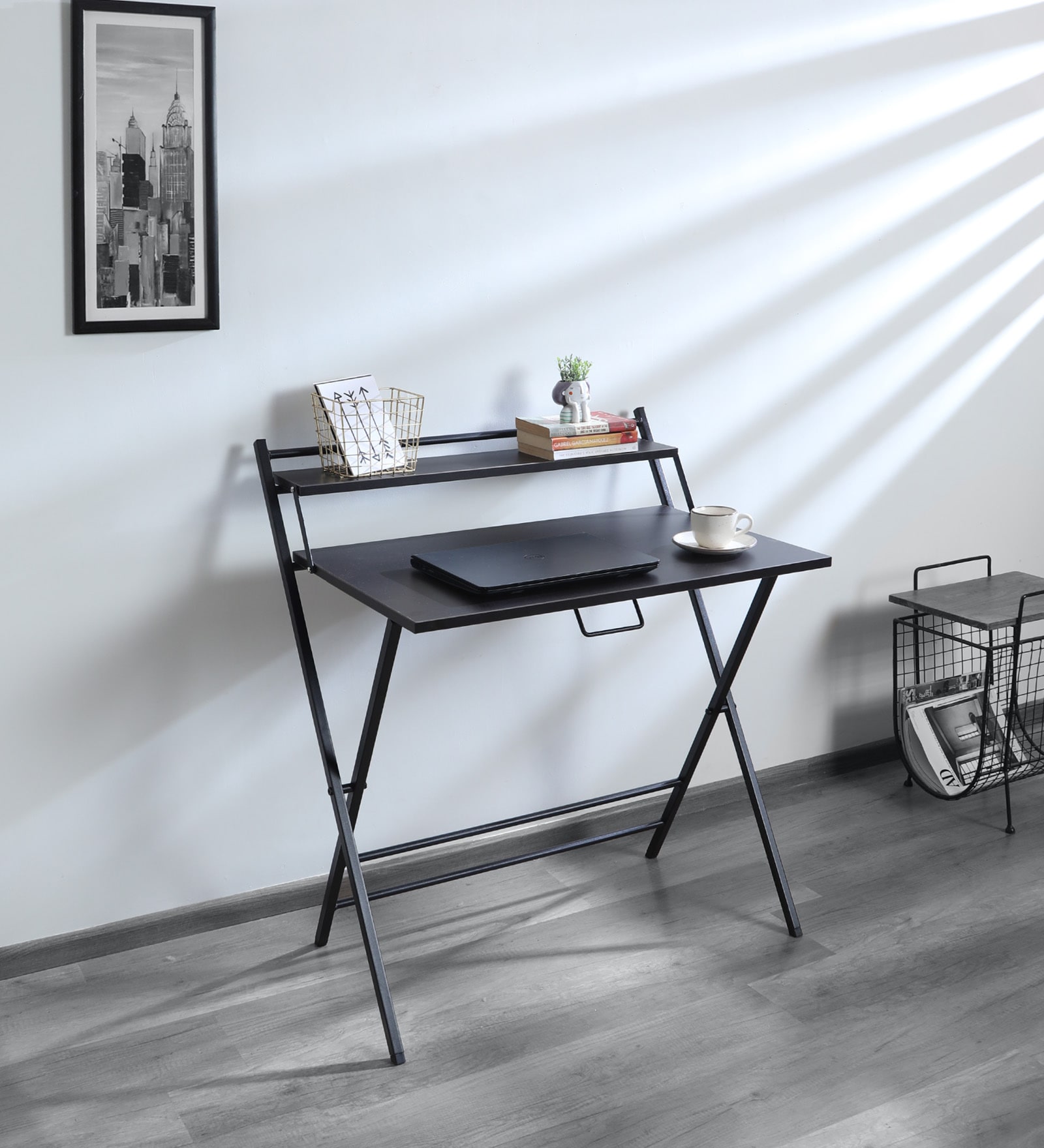 Buy Mamiko Metal Foldable Study Table in Wenge Finish at 27% OFF by ...