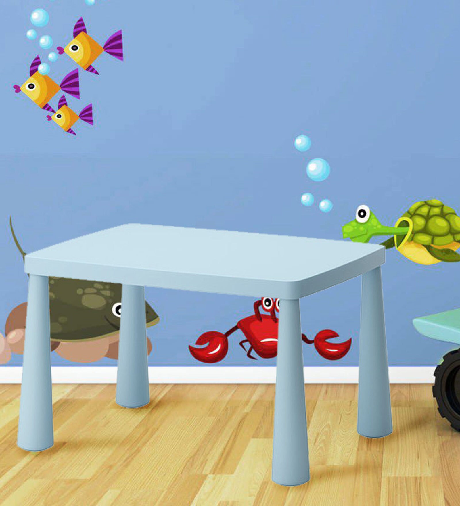 Buy Mammut Kids Table in Blue Colour by Tezerac Online - Kids Drawing ...