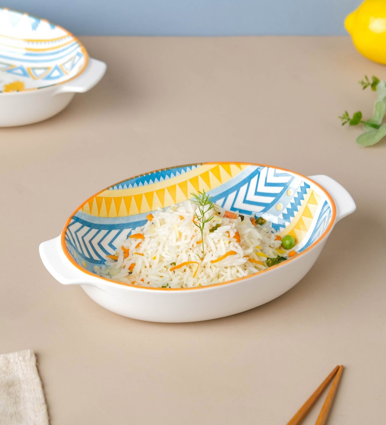 Buy Mandala Chevron Mulicolour Ceramic Bake & Serve Dish at 48% OFF by ...