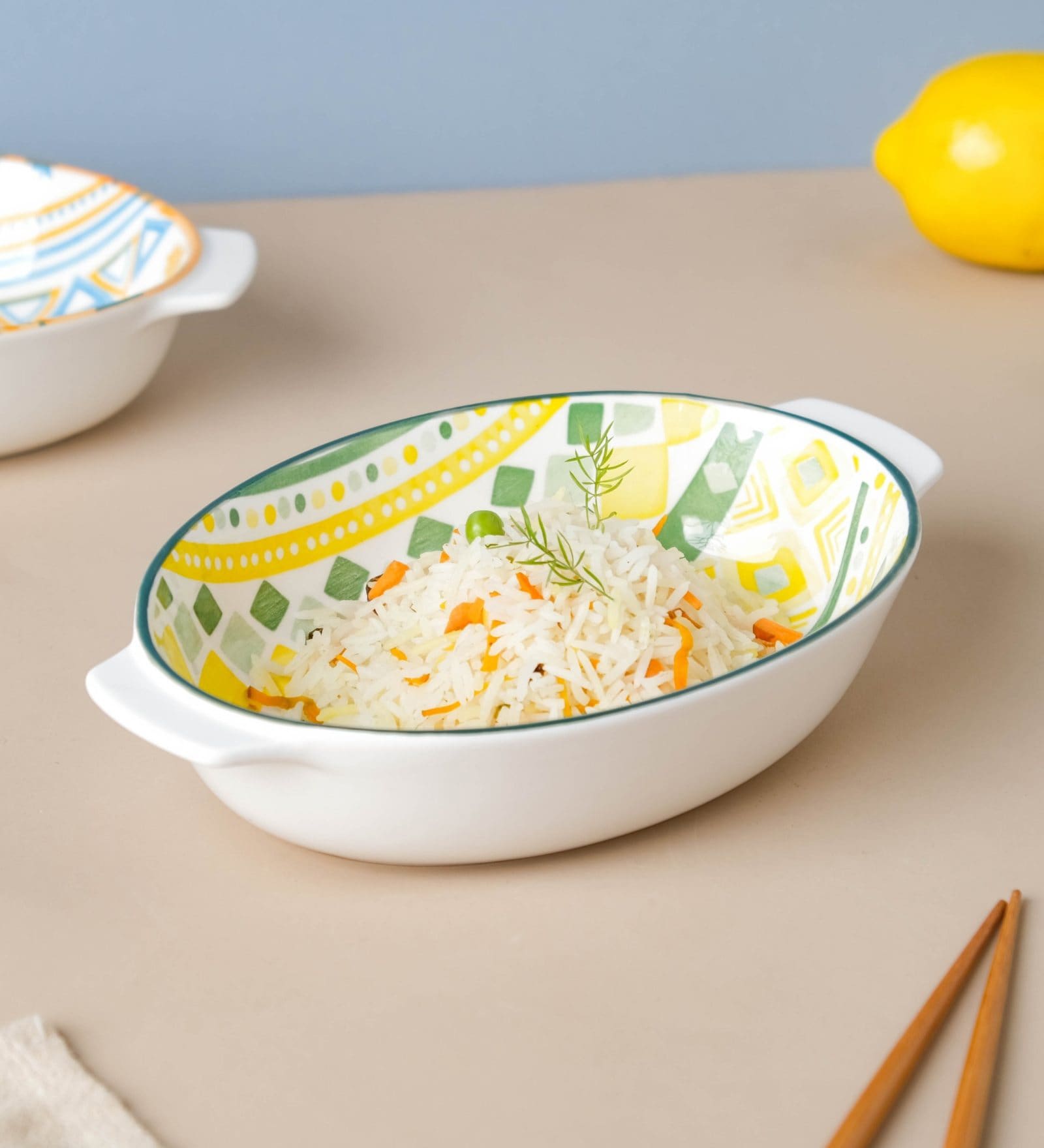 Buy Mandala Yellow Ceramic Bake & Serve Dish at 48% OFF by Nestasia ...
