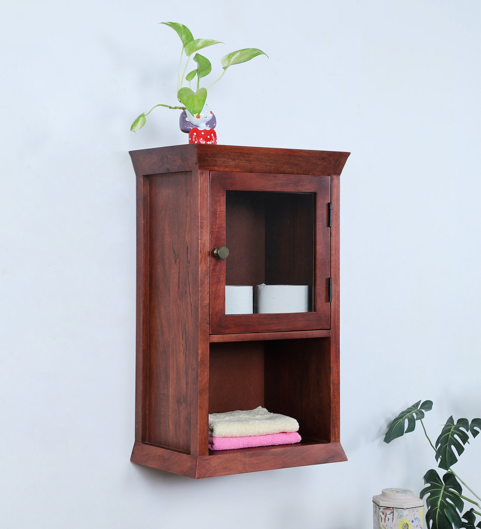 Buy Mango Wood Brown 2 Compartment Bathroom Cabinet by Crayton at 41% ...