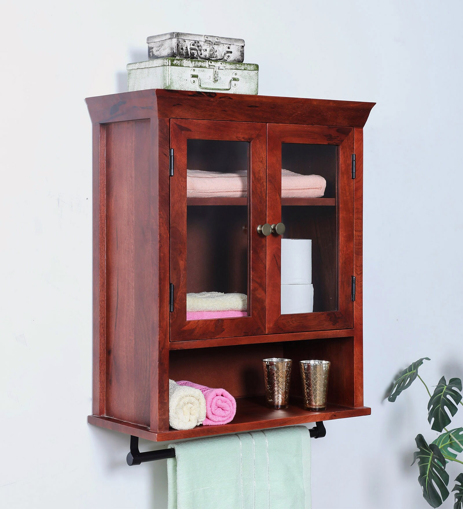 Buy Mango Wood Brown 3 Compartment Bathroom Cabinetby Crayton at 1% OFF ...