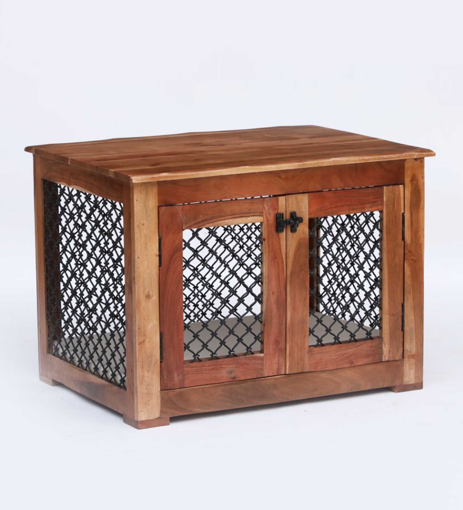 Buy Mango Wood Dog Cage With Heavy Jali at 30% OFF by Pet Hub | Pepperfry