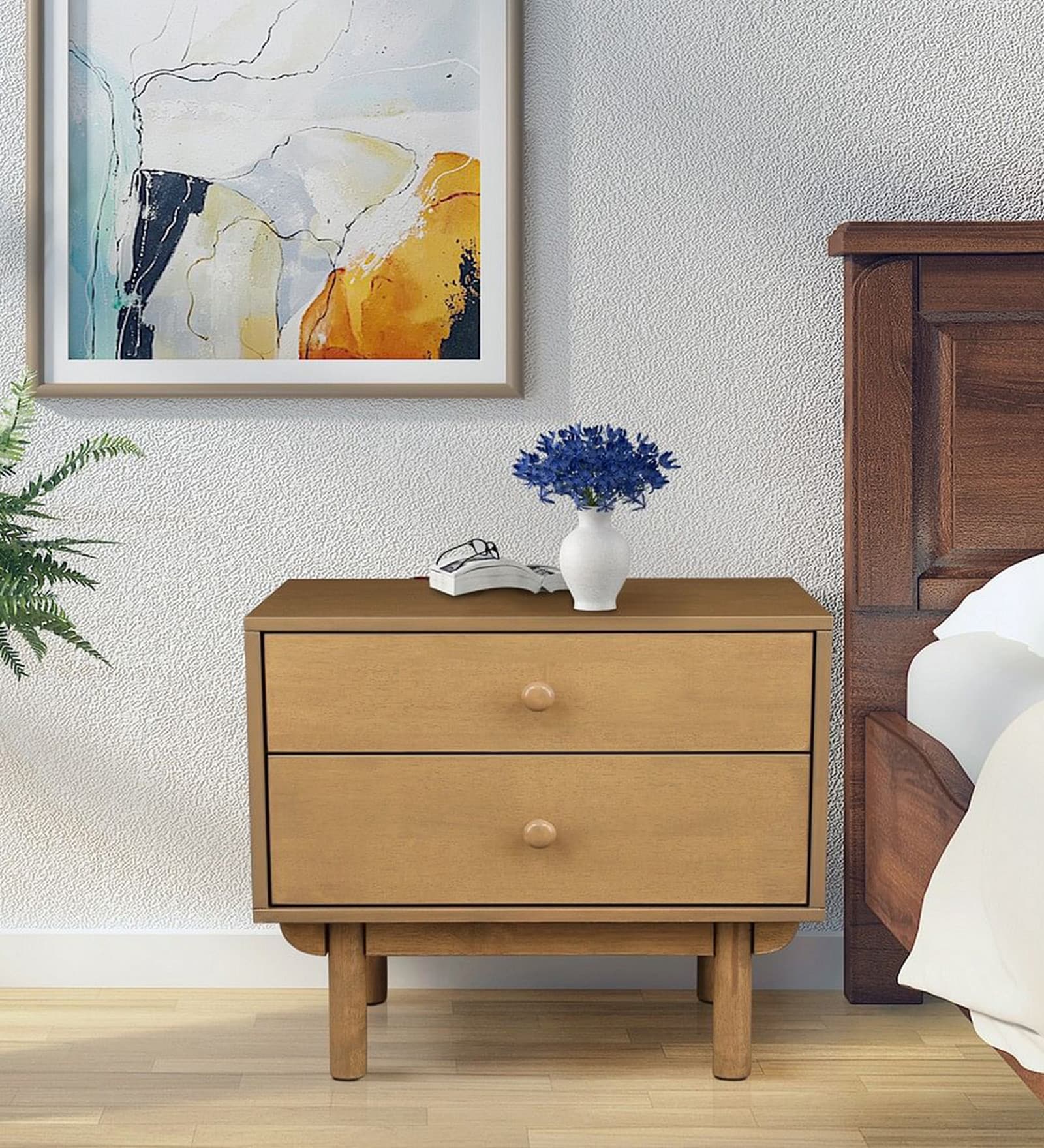 Buy Manila Solid Wood Night Stand In Desert Oak Colour at 86% OFF by ...