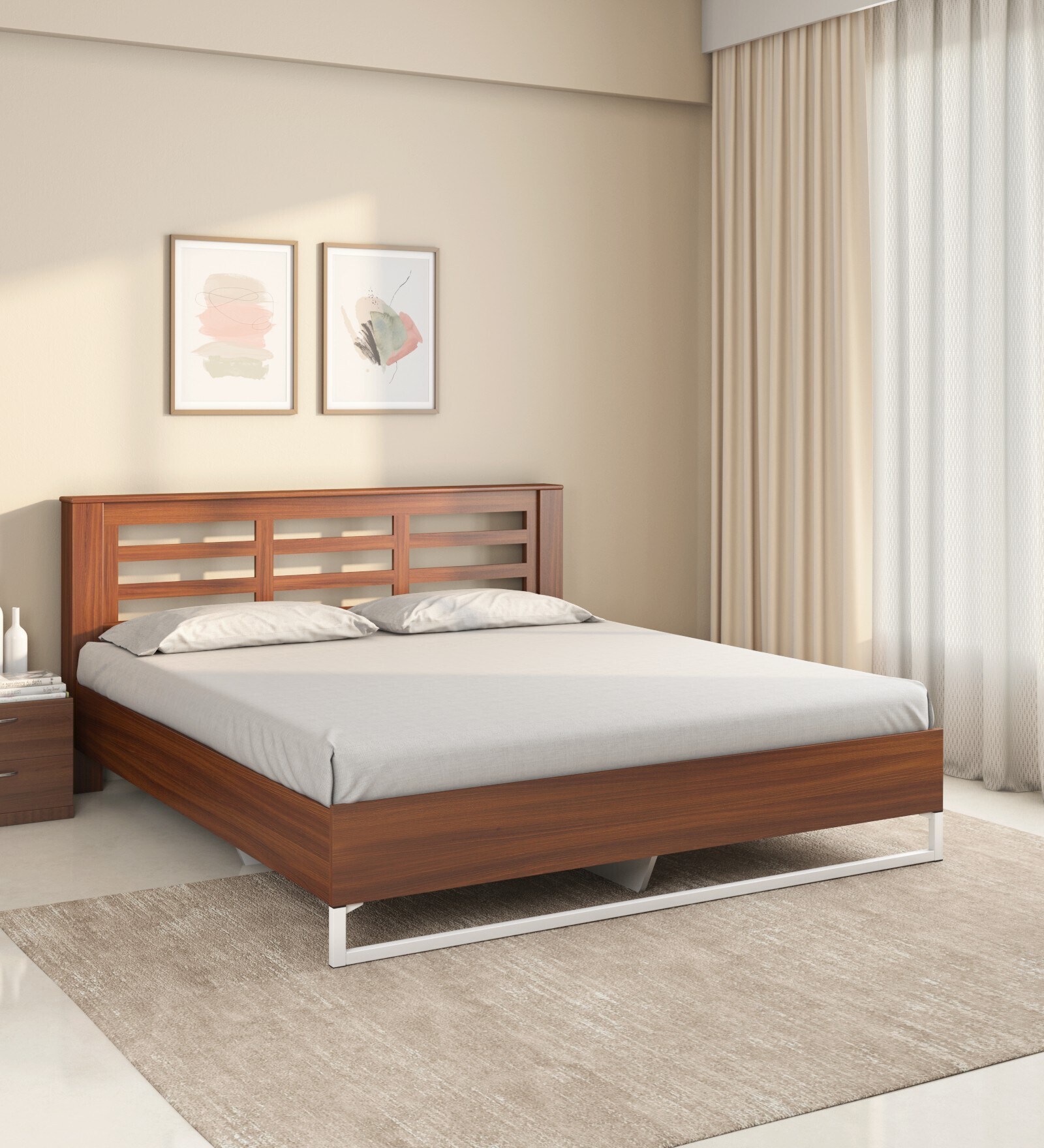 Buy Maple Meta Queen Size Bed in Walnut Finish at 51% OFF by Nilkamal ...