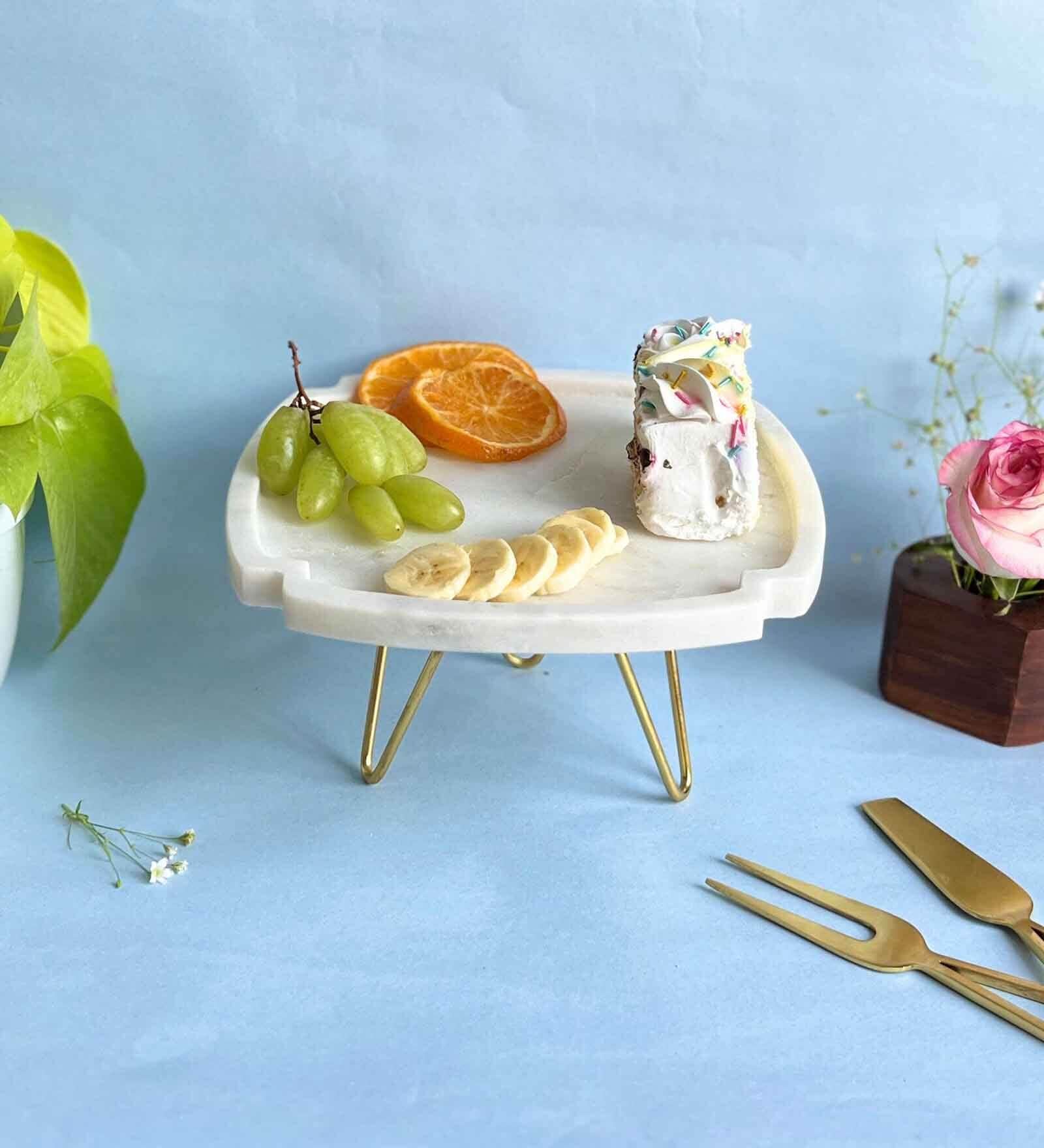 Buy White Marble Pastry Stand at 40% OFF by Home Arte | Pepperfry