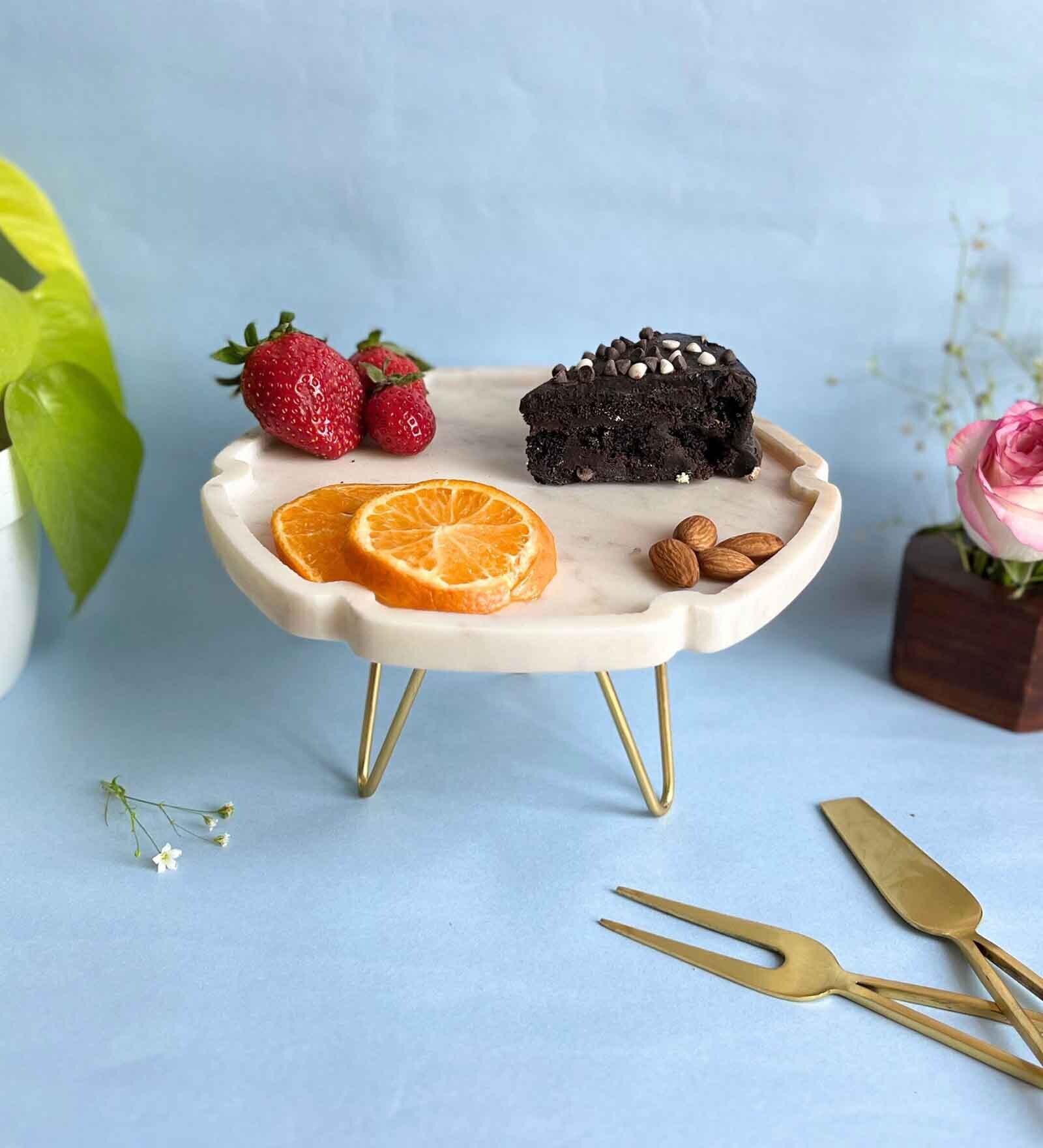 Buy White Marble Pastry Stand at 40% OFF by Home Arte | Pepperfry