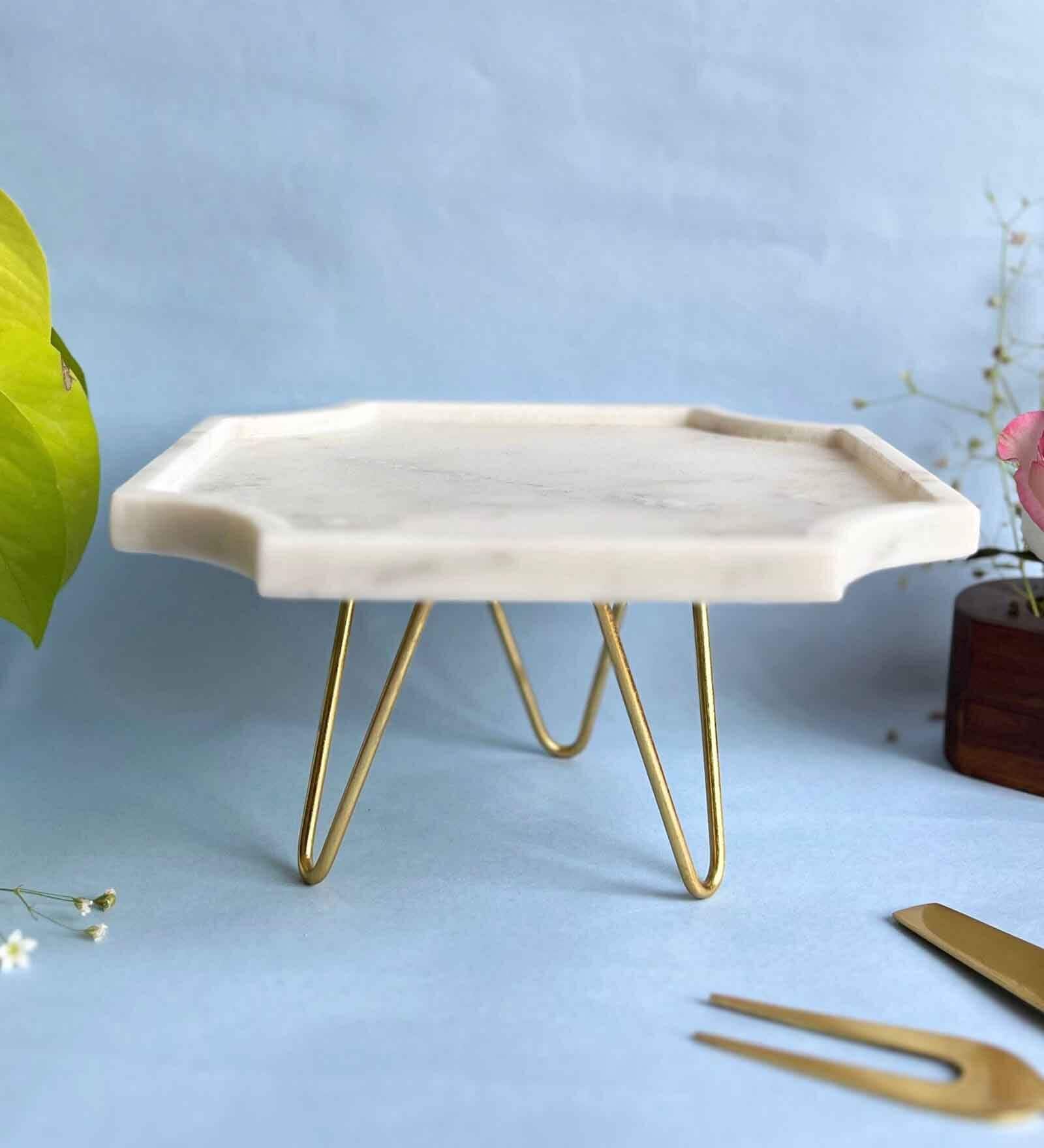 Buy White Marble Pastry Stand at 55% OFF by Home Arte | Pepperfry