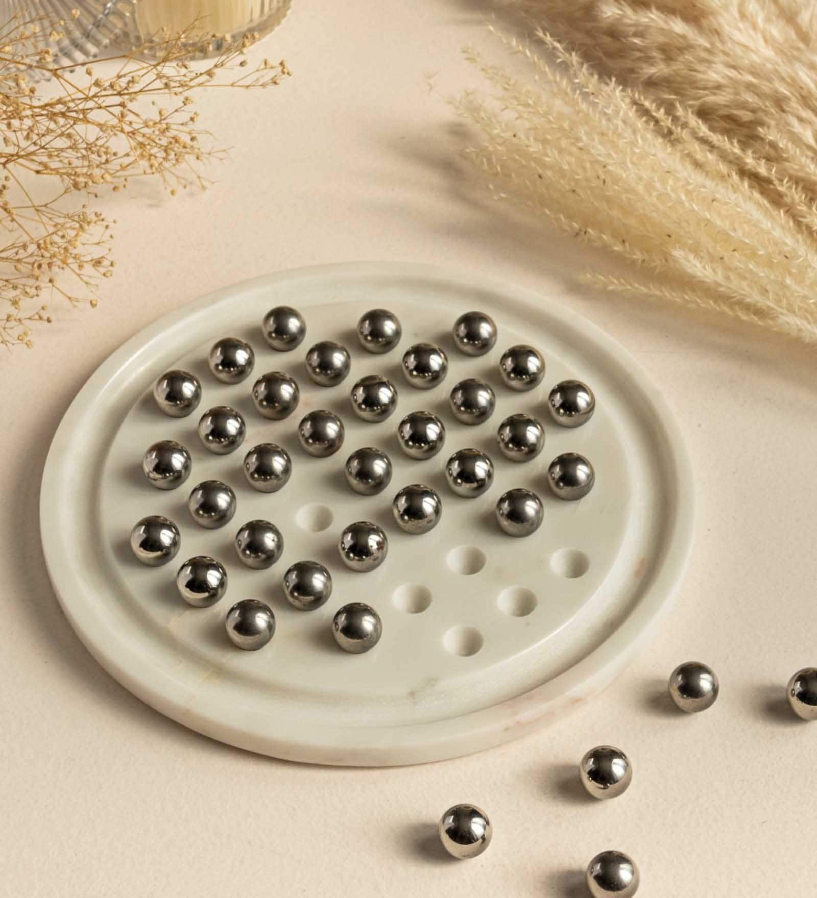 Buy Marble Solitaire Game With Ss Balls at 24% OFF by Marbleous | Pepperfry