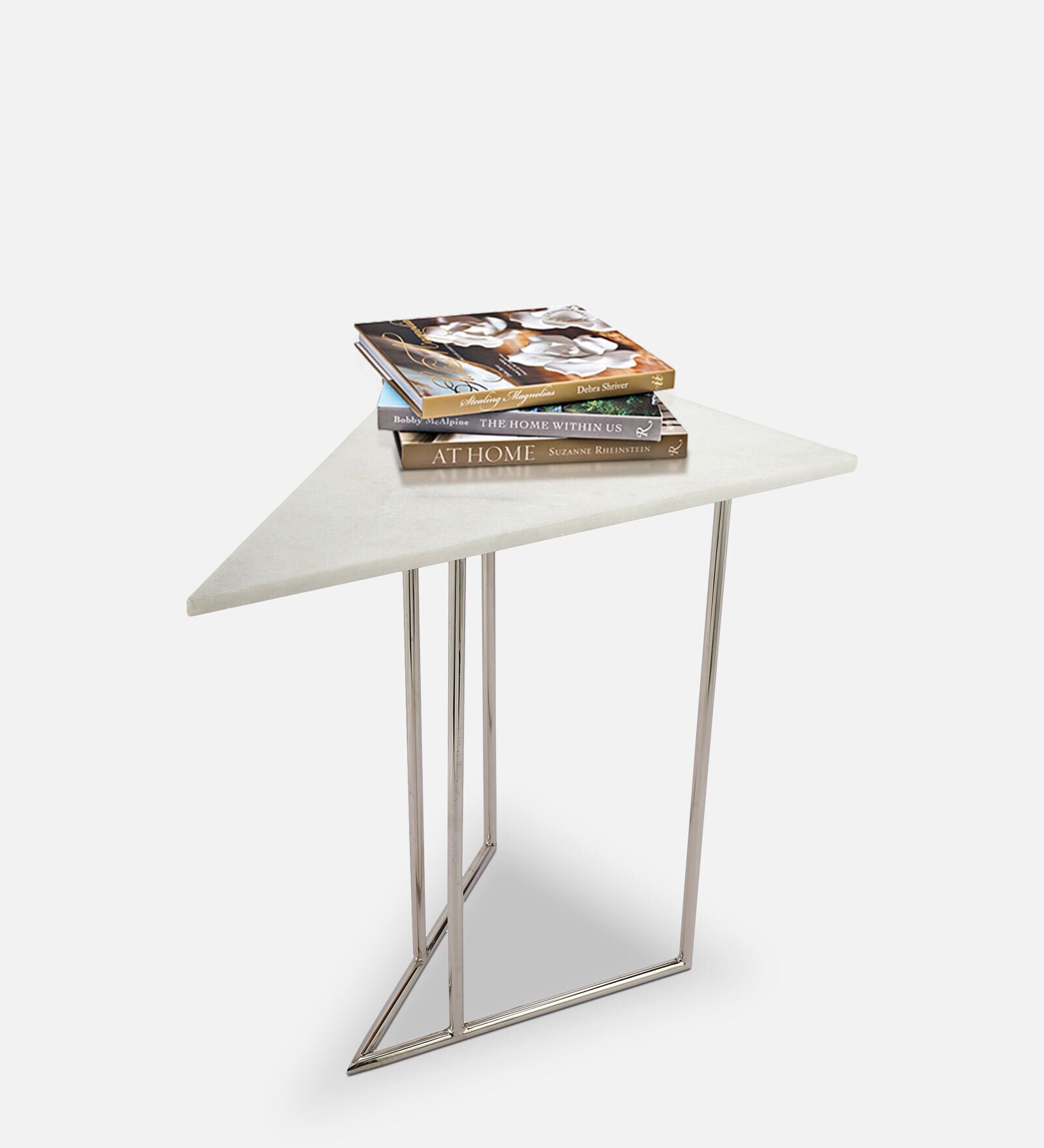 Buy Triangle Marble End Table In Silver Colour at 57% OFF by De Maison ...