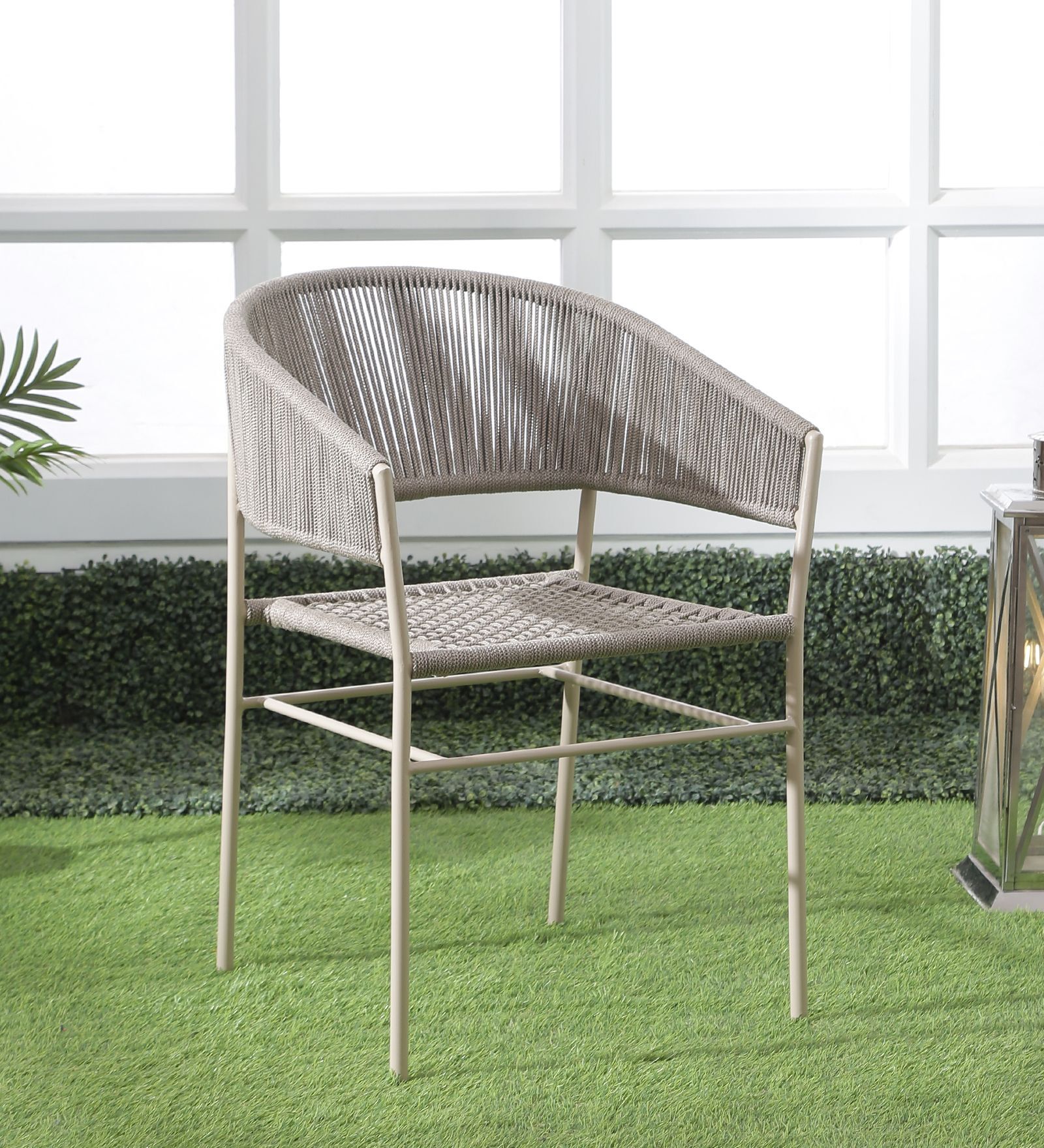 Buy Marco Steel & Braided Rope Outdoor Seating In Cream Finish at 23% ...